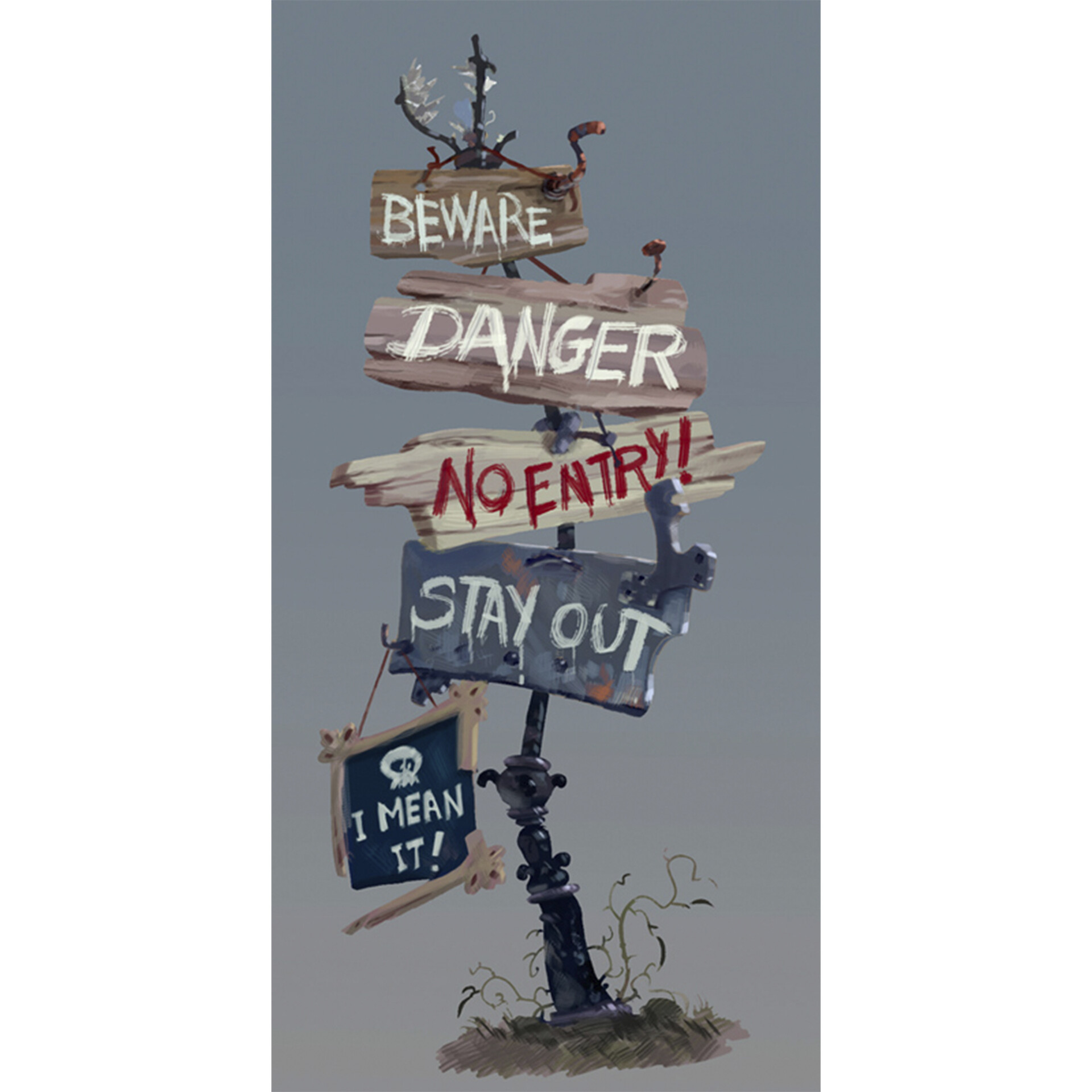 Rodrigo De La Rosa Esteban - BEWARE! Stylized streetlight and signs