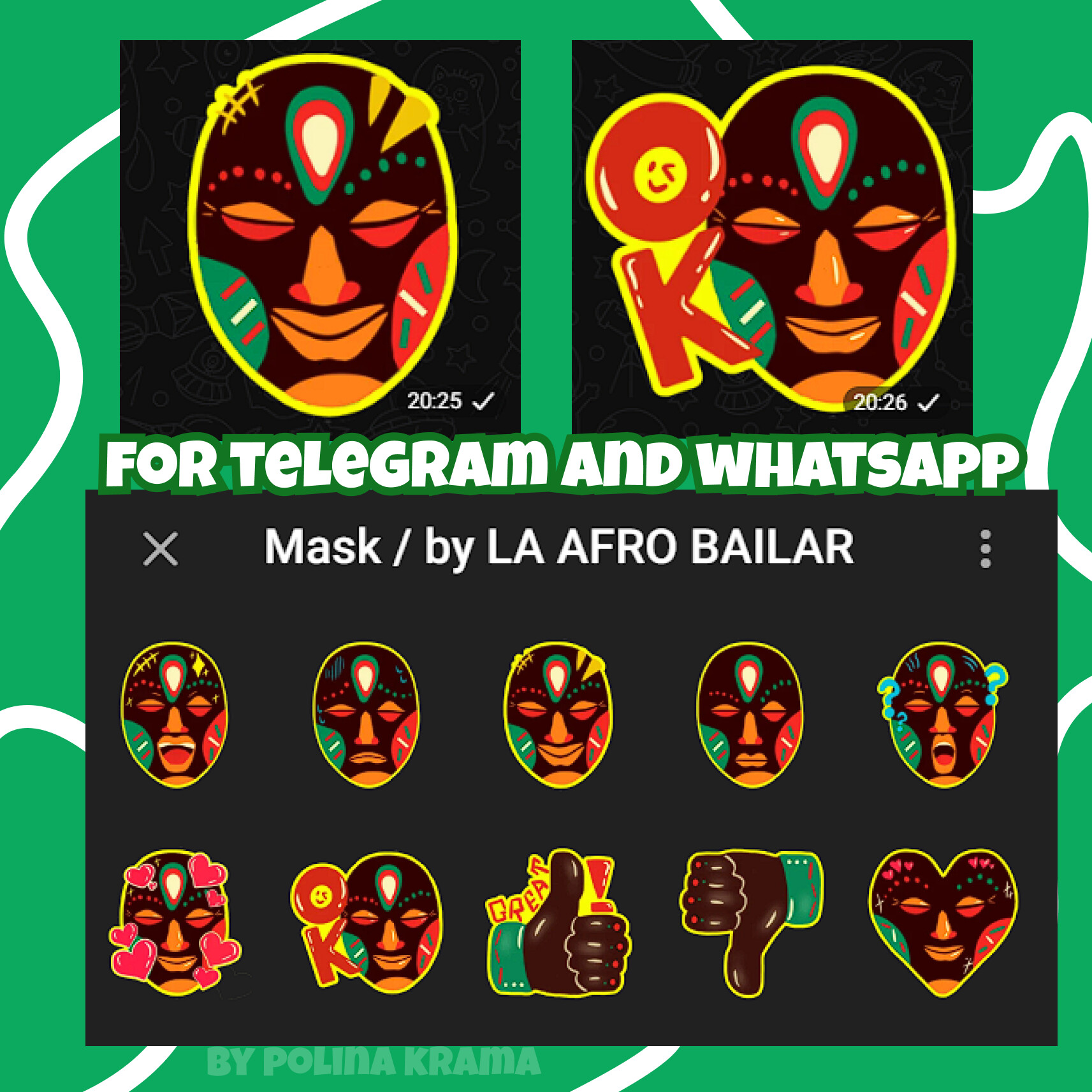 Polina Krama - A Sticker pack with african mask. Mask stickers for LA ...