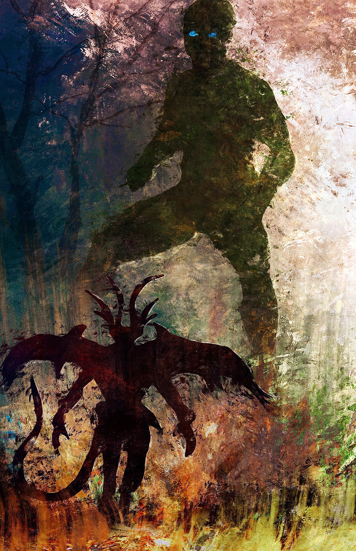 ArtStation - GARDEN GIANT CONFRONTS WANDERING DEMON