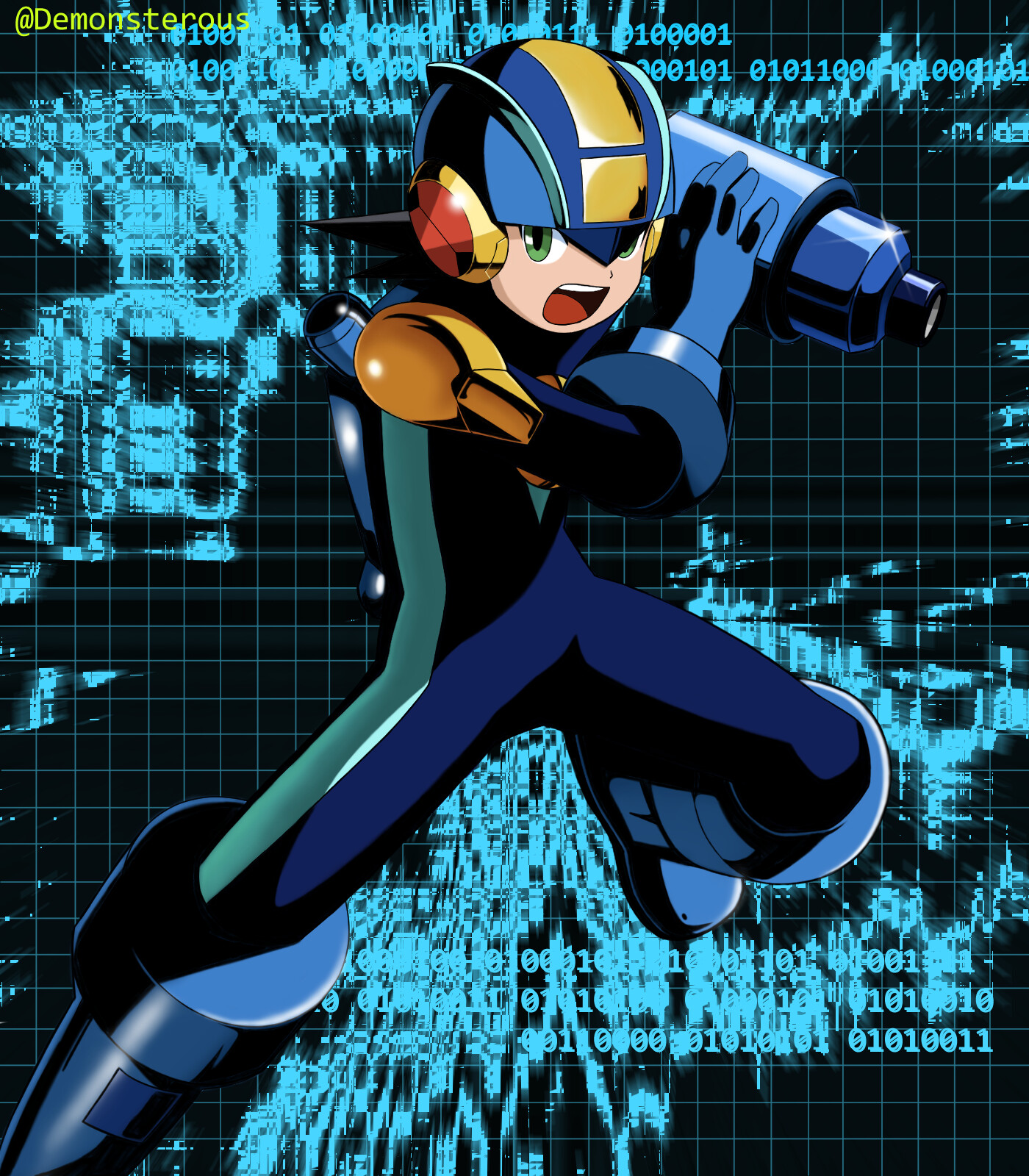 ArtStation - Megaman.EXE in the style of Marvel Vs Capcom 3