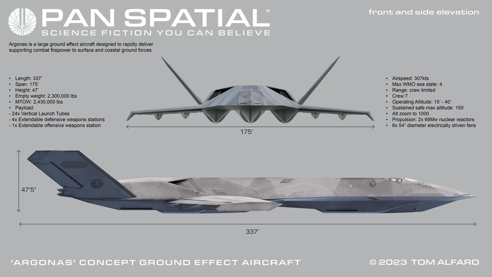 PAN SPATIAL Aerospace Concept Design - Argonas Concept Ground Effect ...