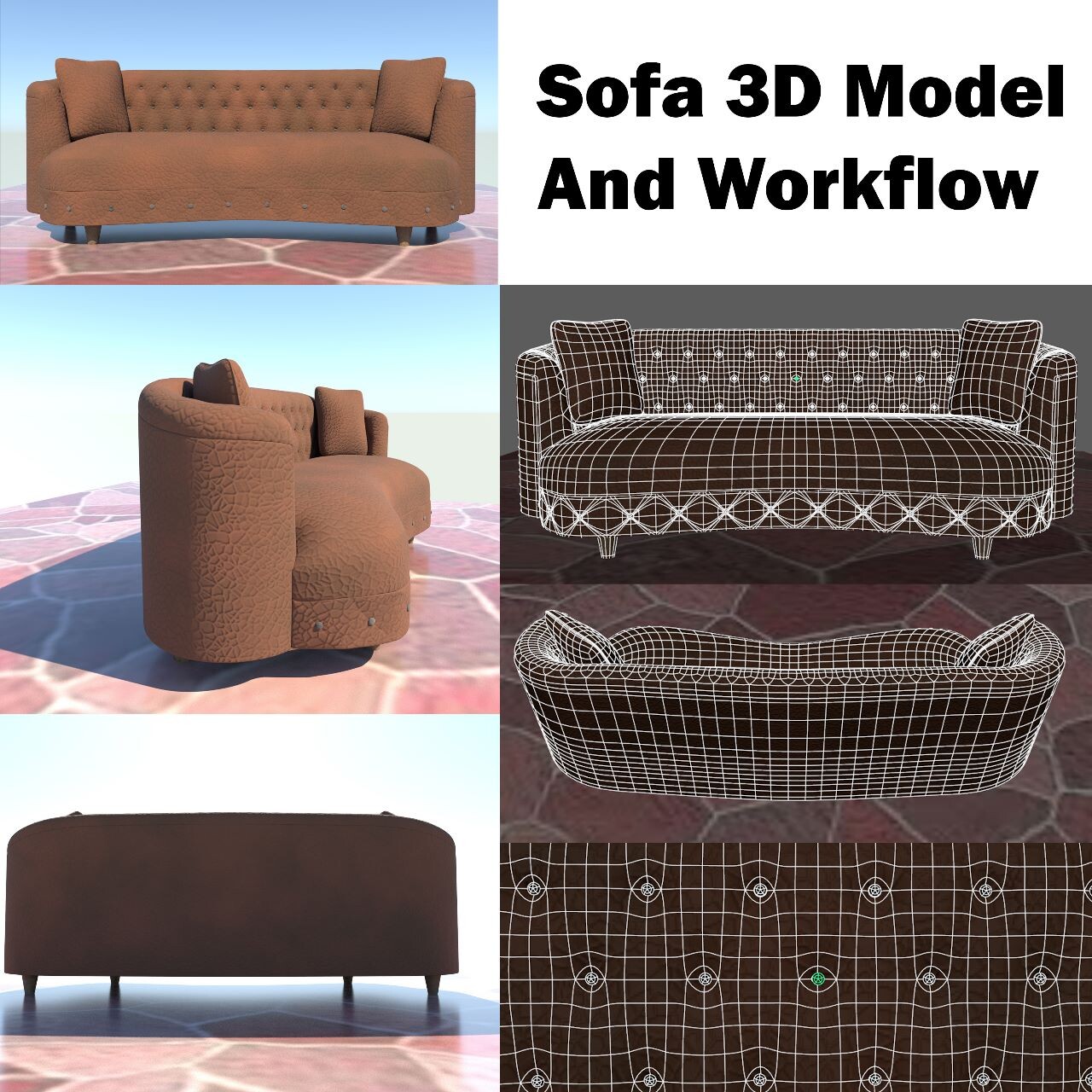 ArtStation - Sofa 3D modelling and substance painter