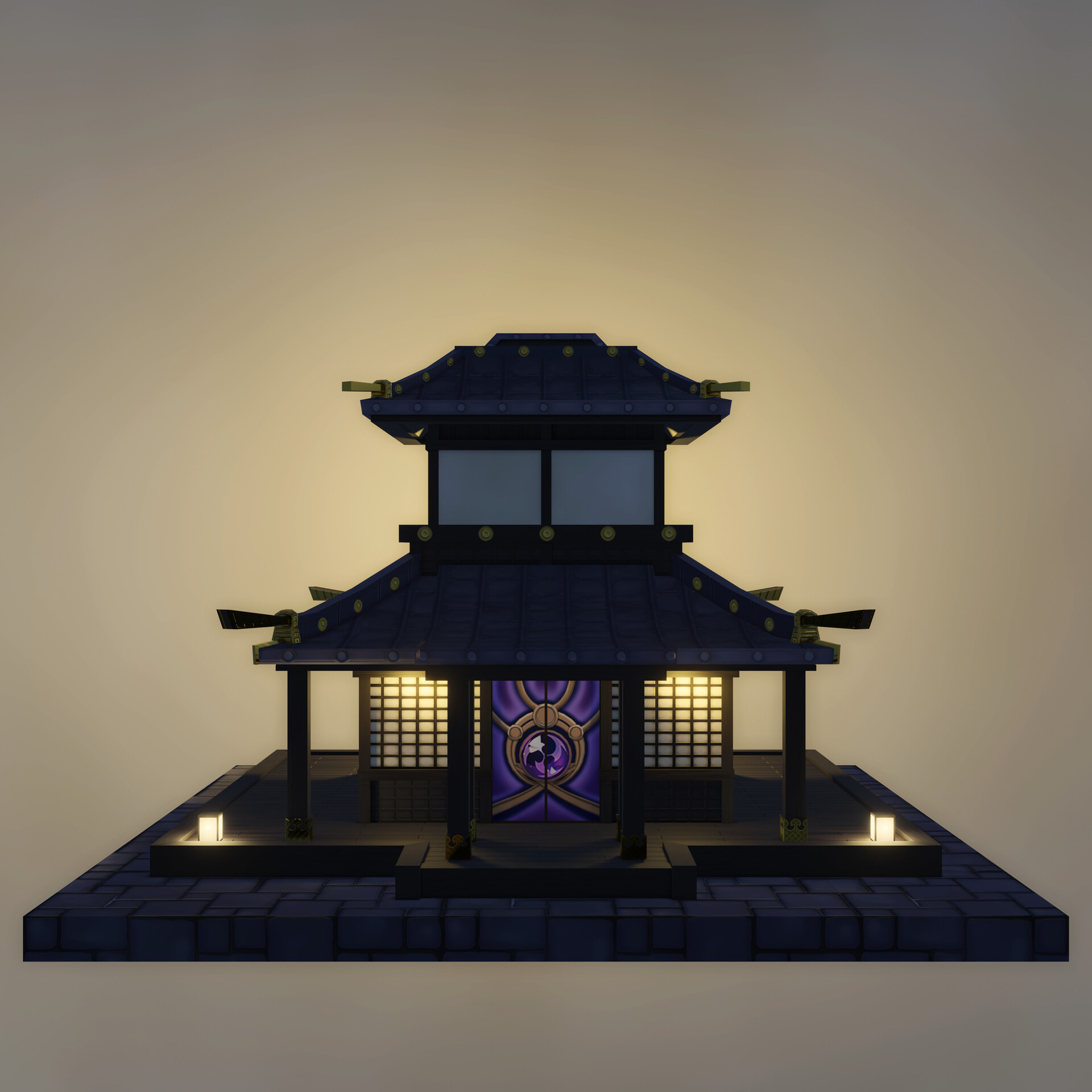ArtStation - Inazuma-Inspired 3D Building