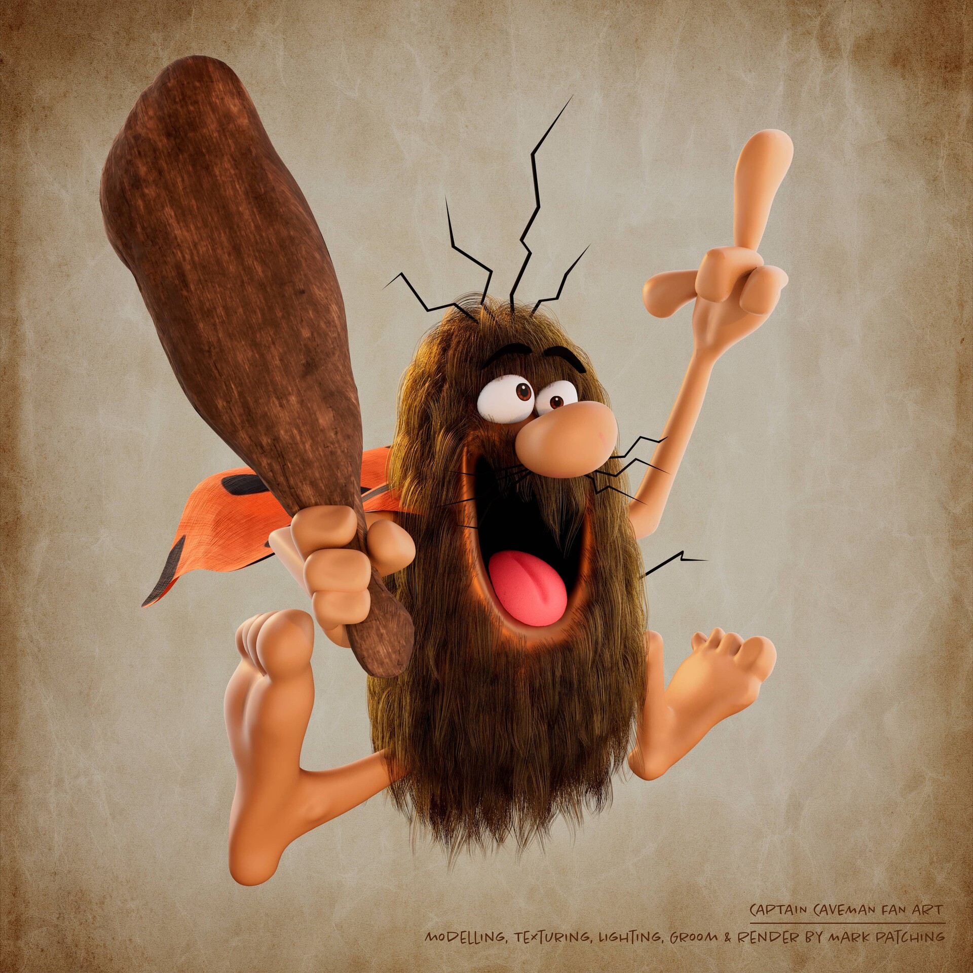 ArtStation - Captain Caveman in 3D
