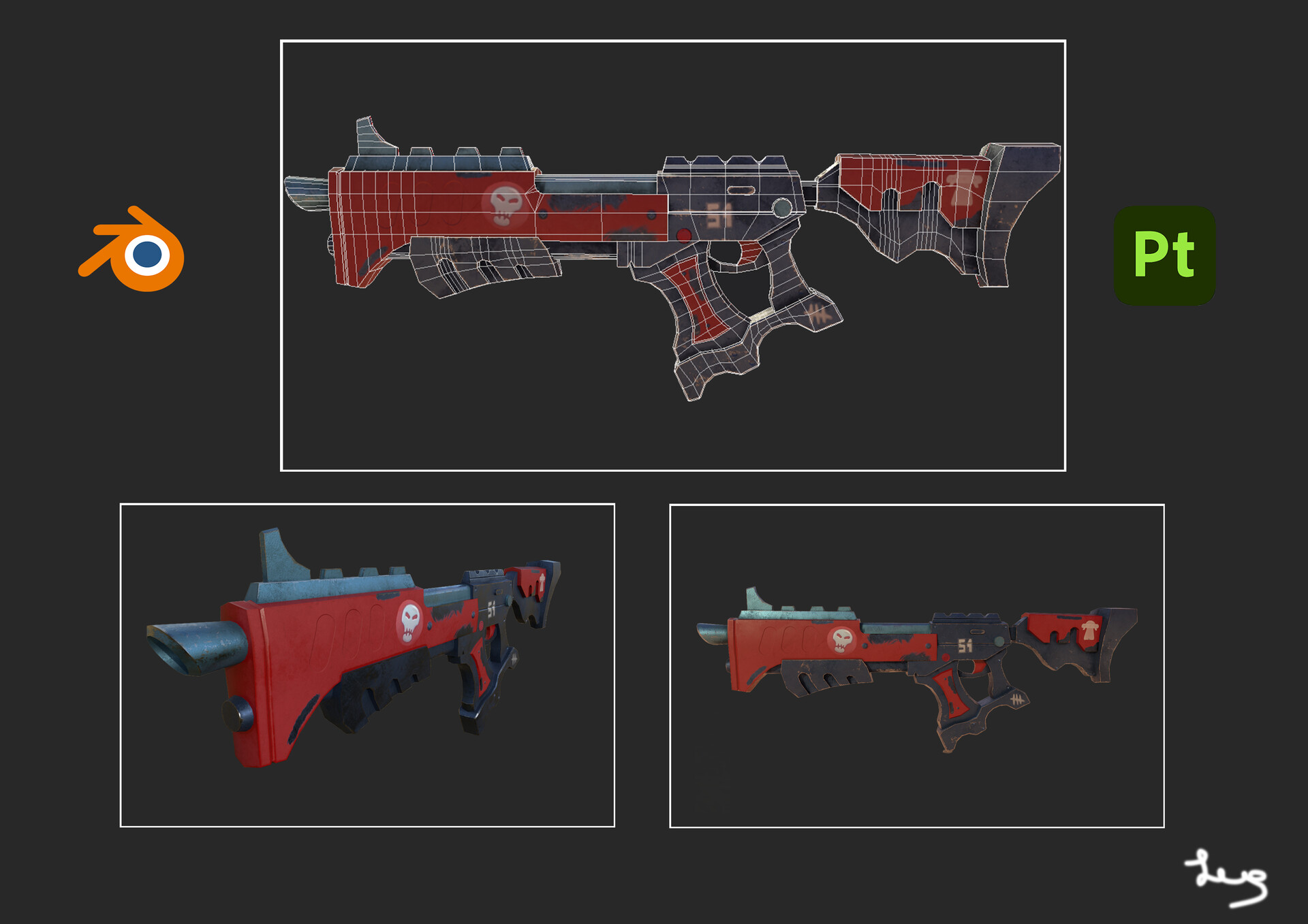 ArtStation - Stylized Sci-Fi Shotgun (Leonardo guastella)