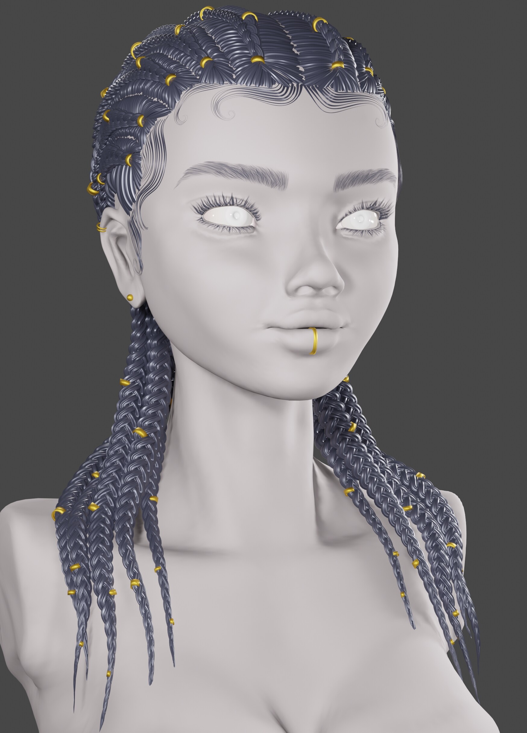 ArtStation - Cornrows with accessories