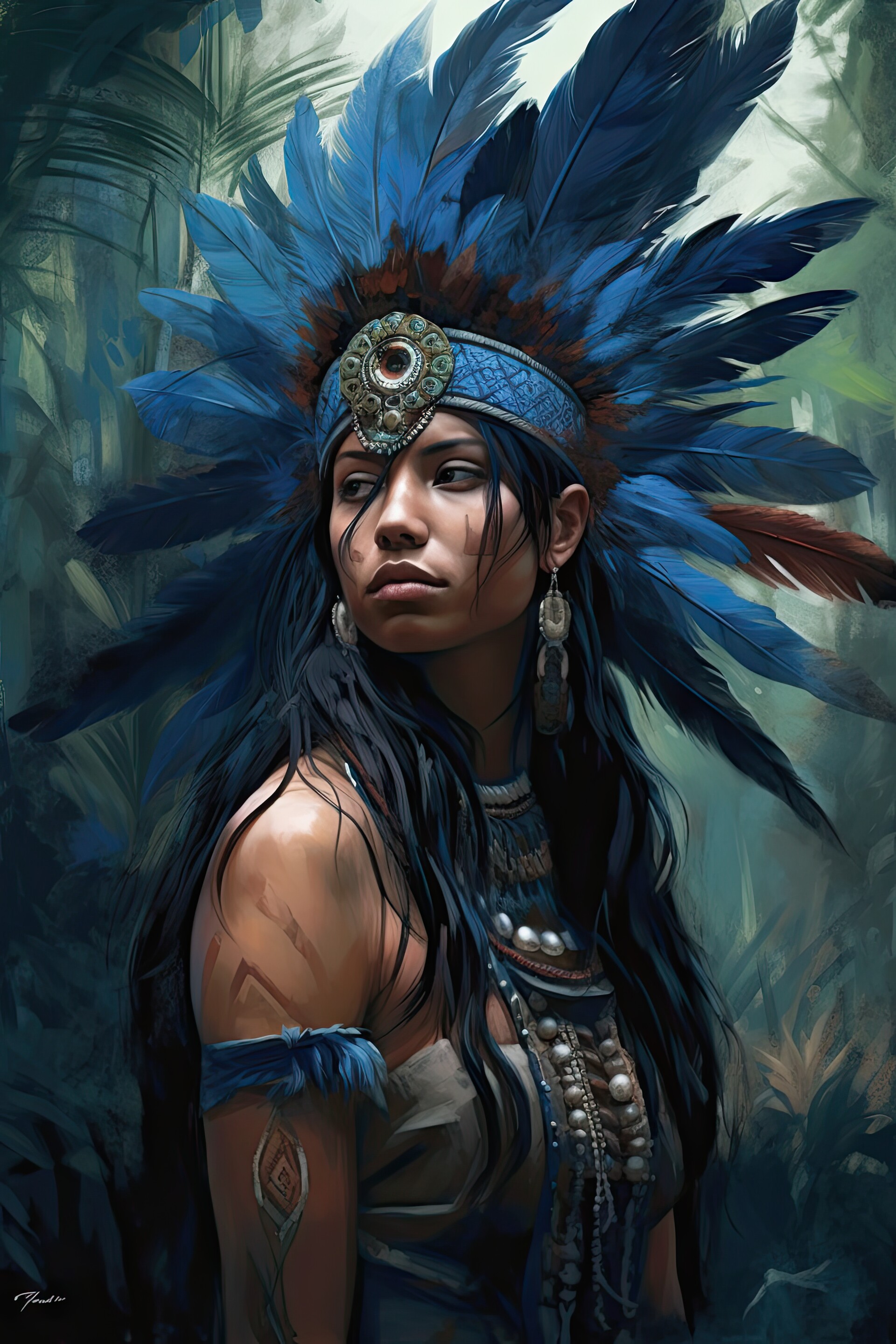 Native Indian Girl Art