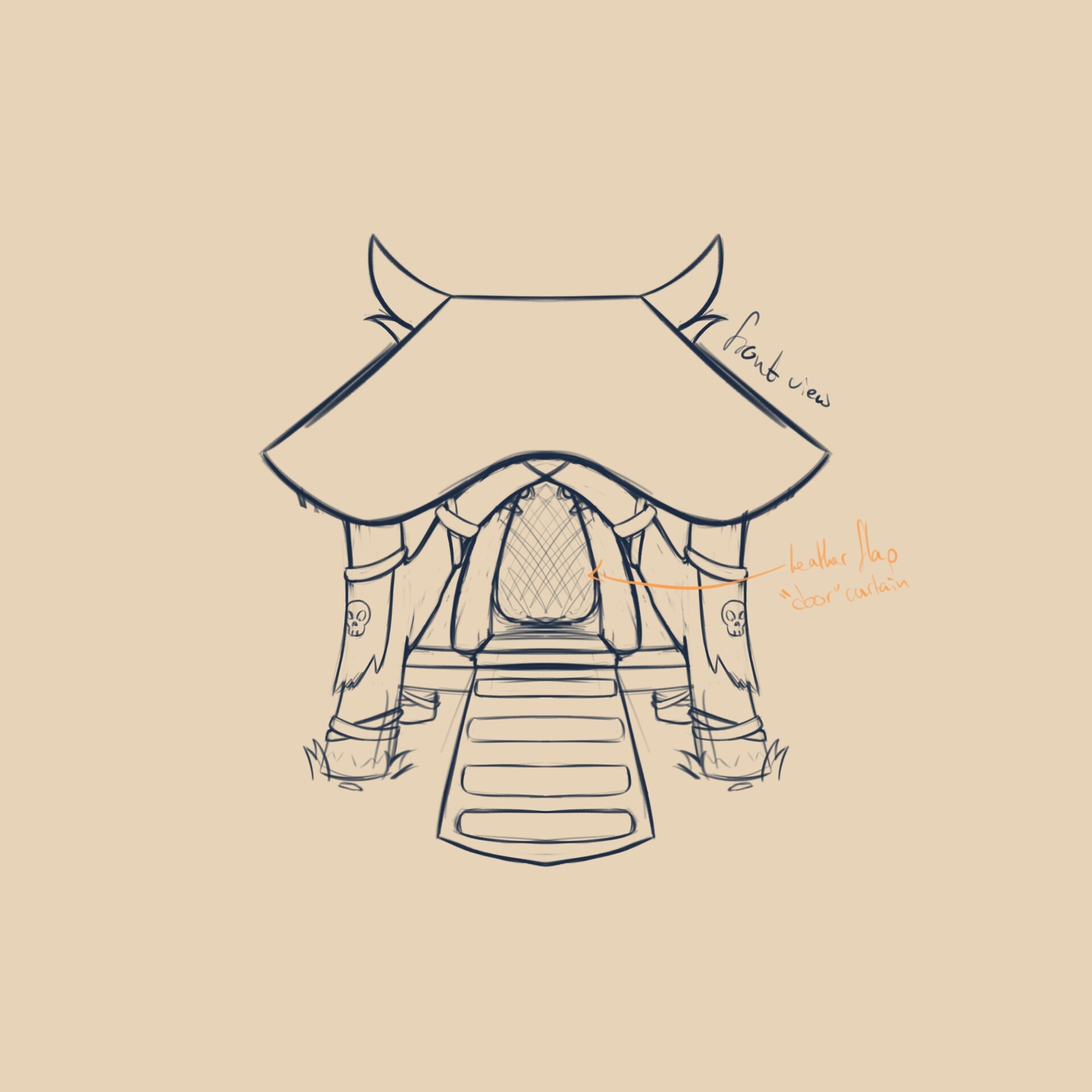 ArtStation - WIP goblin/troll building concept sketches - 2023