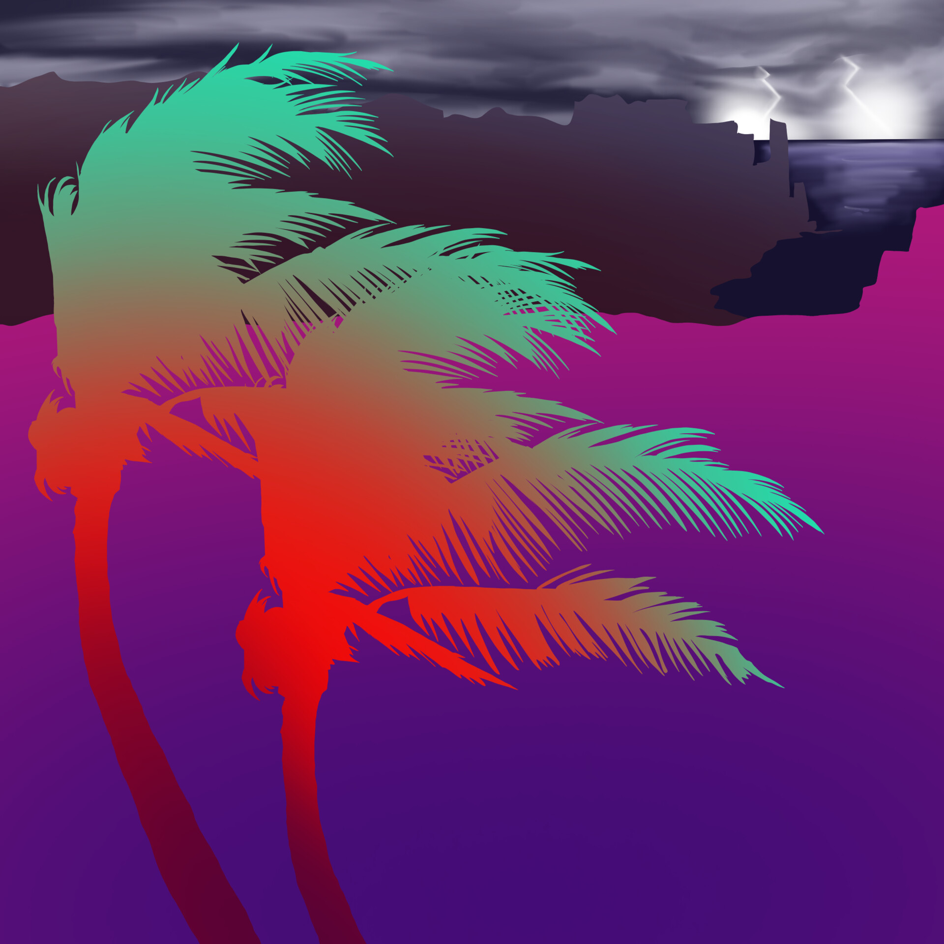 ArtStation - Stormy Shore Illustration