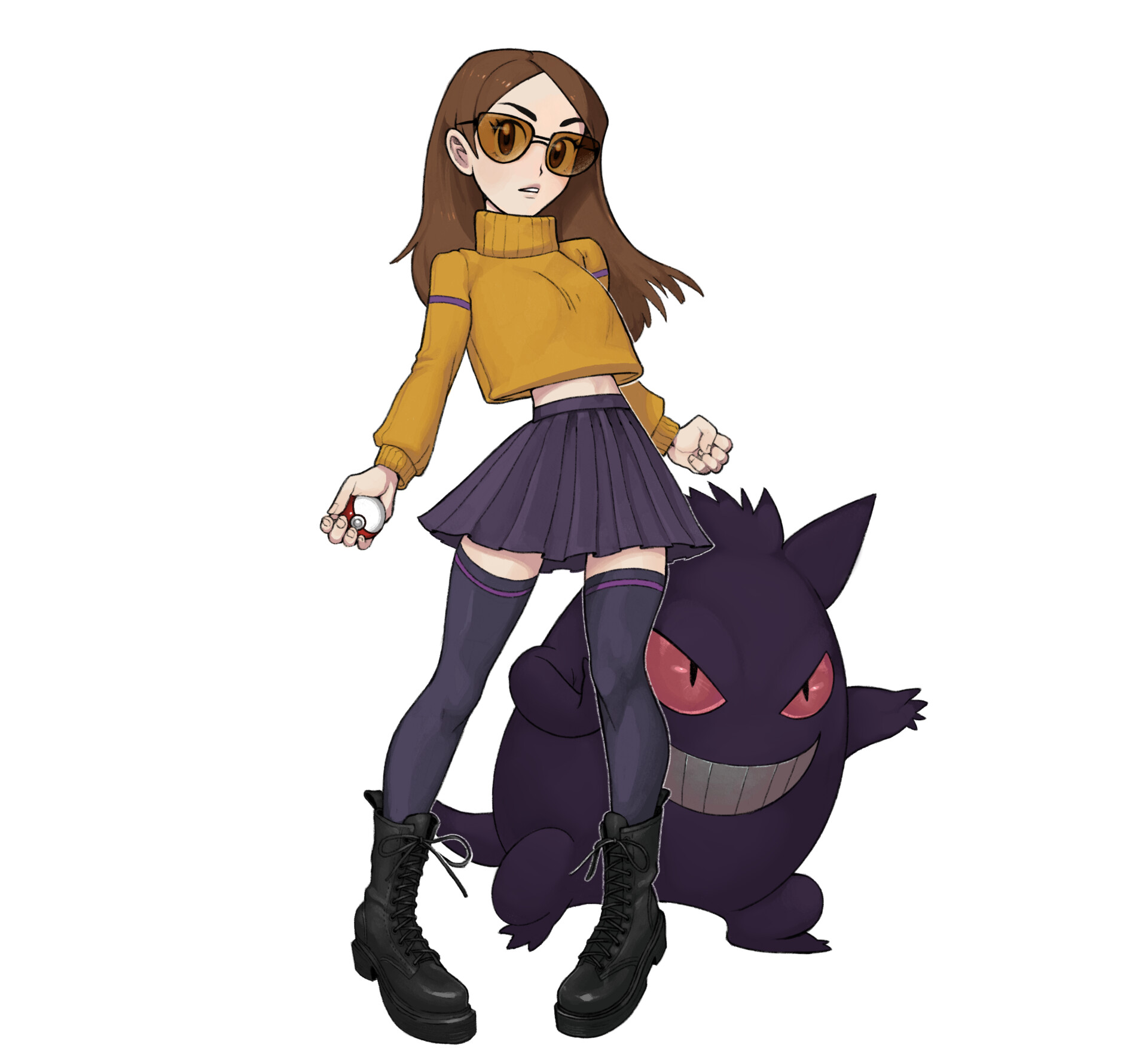 ArtStation - Pokemon trainer OC - Psychic trainer with Gengar