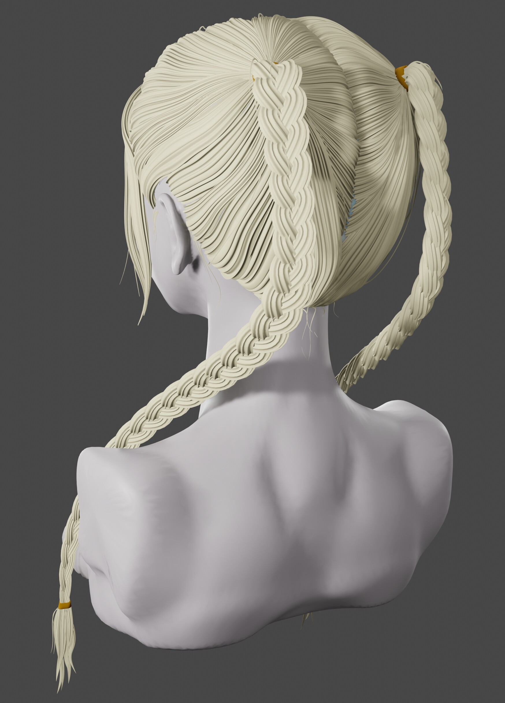 ArtStation - High braided ponytails
