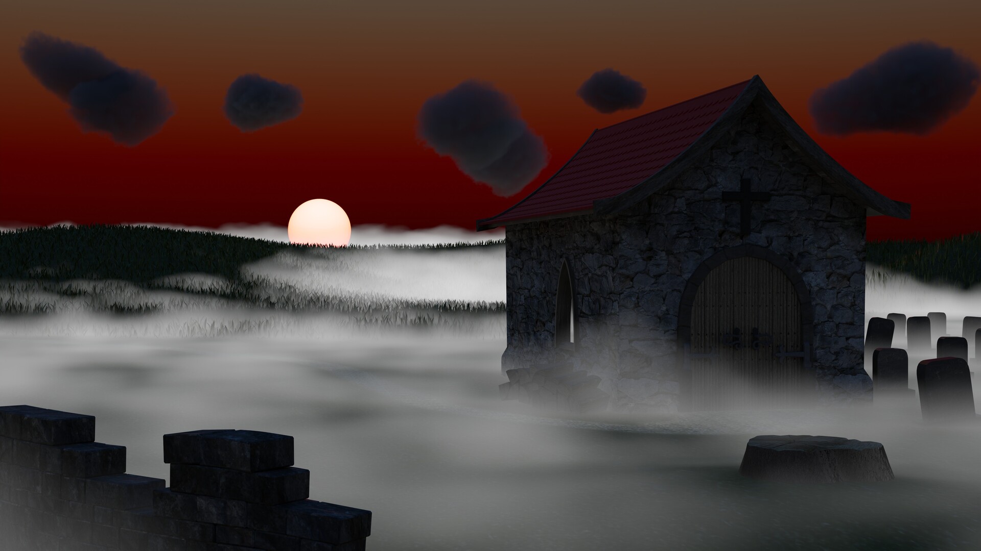 ArtStation - a chapel in the morning