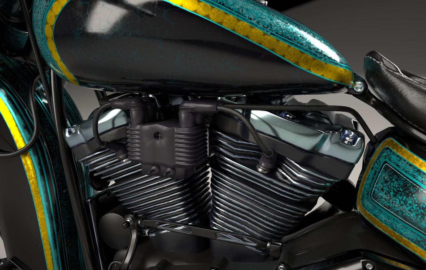 Wellington Torino - Motorcycle Custom Stylized Painting