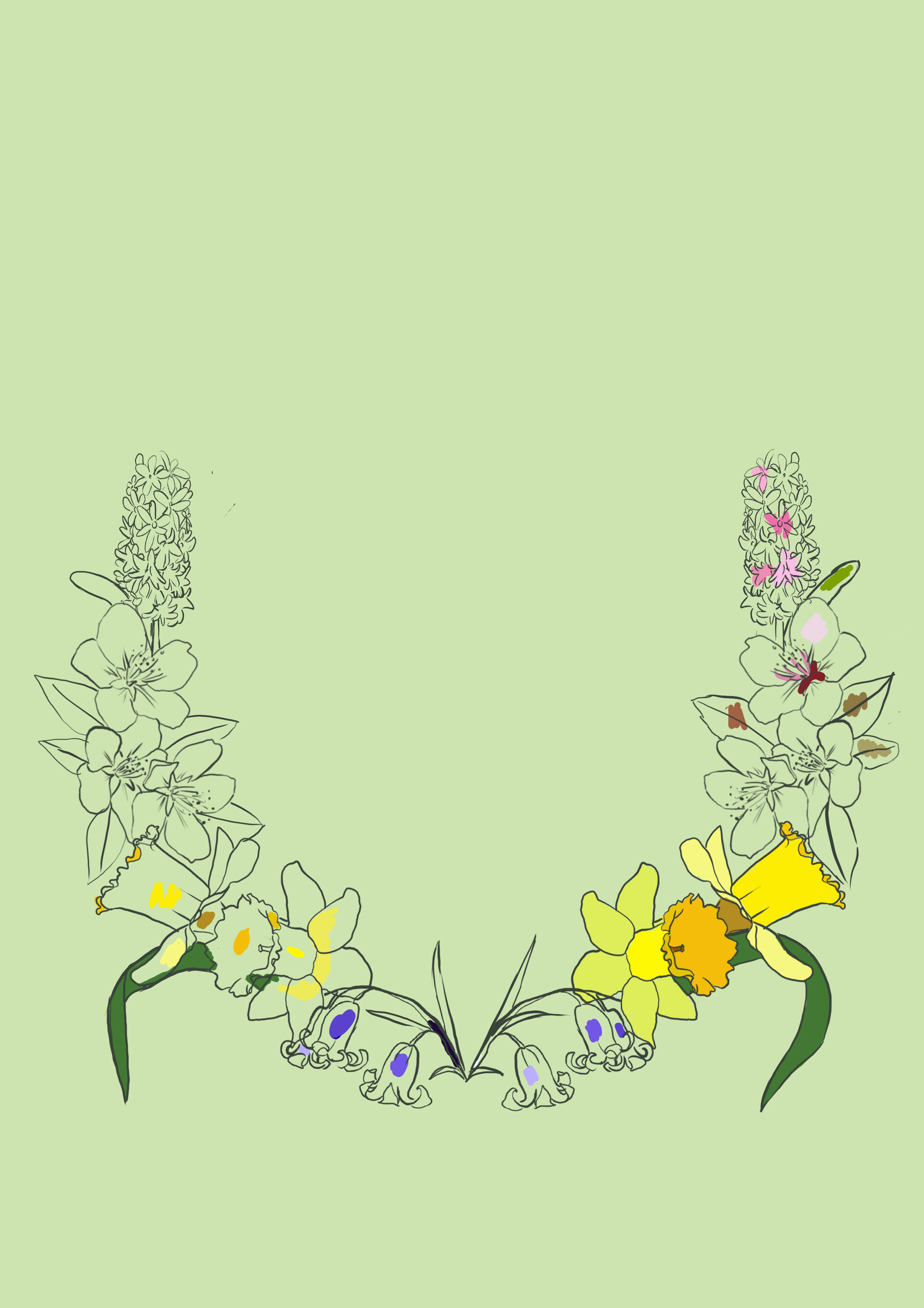 GryffeDraws - Spring Flower Garland