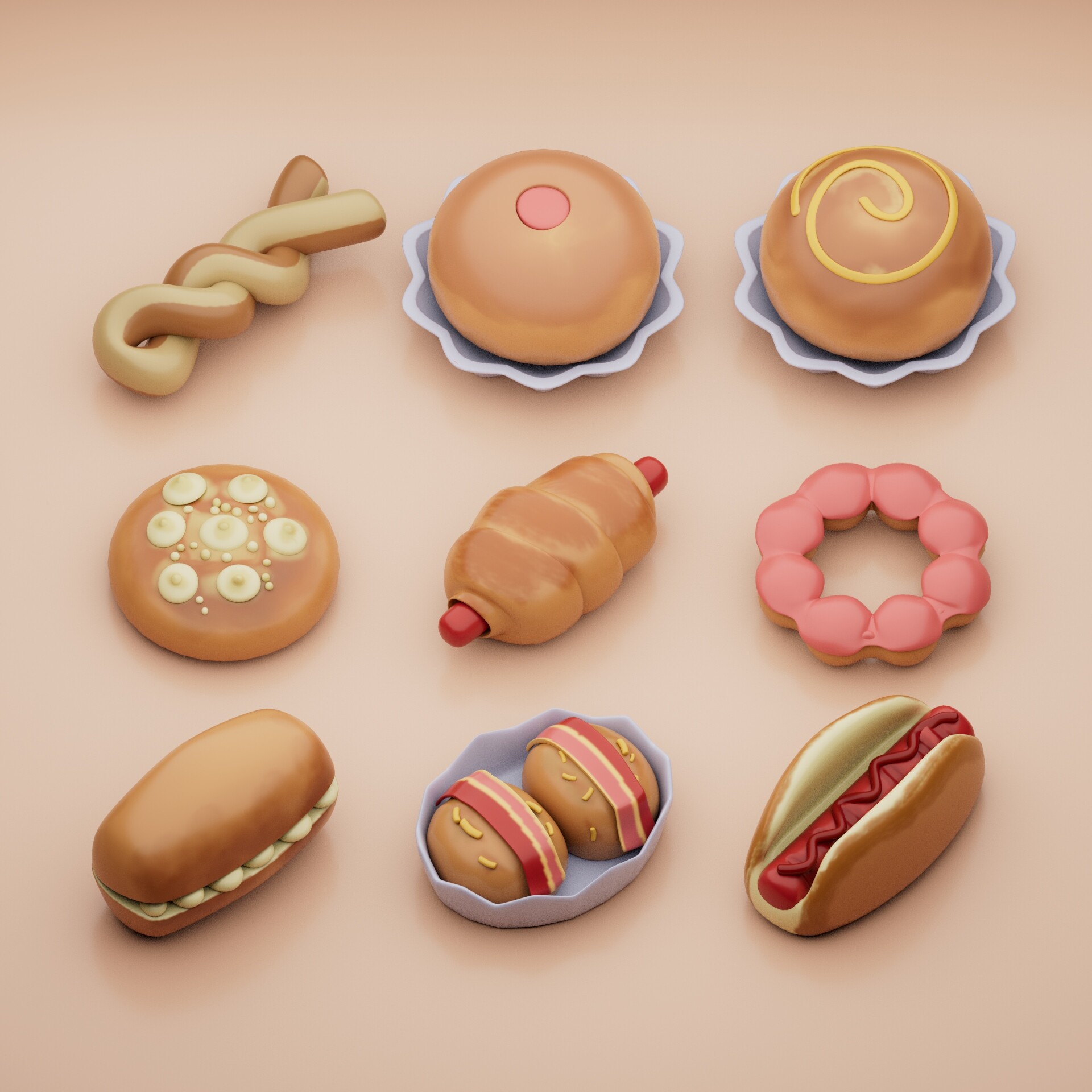 ArtStation - Asian Bakery Bread