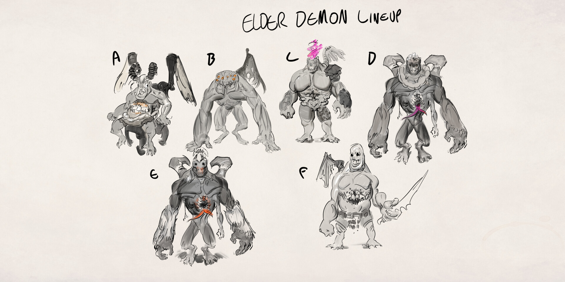 Edward Colcord - Greyscale Elder Demon Lineup