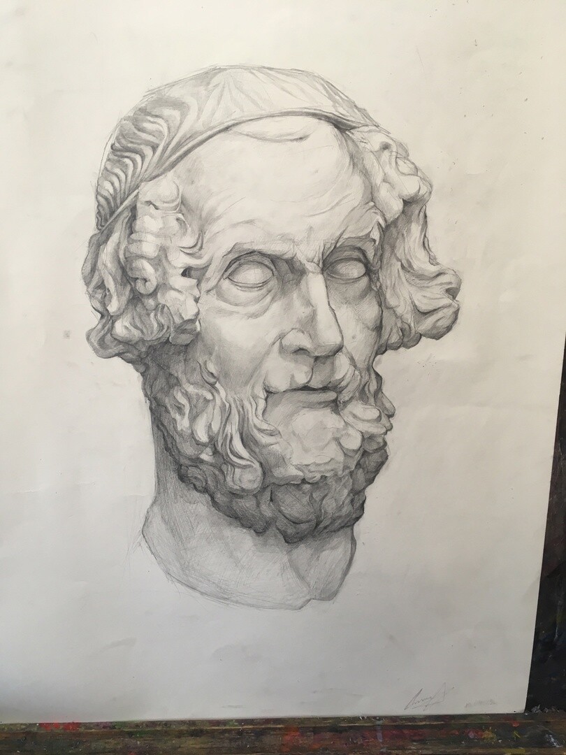 ArtStation - plaster head homer academic drawing