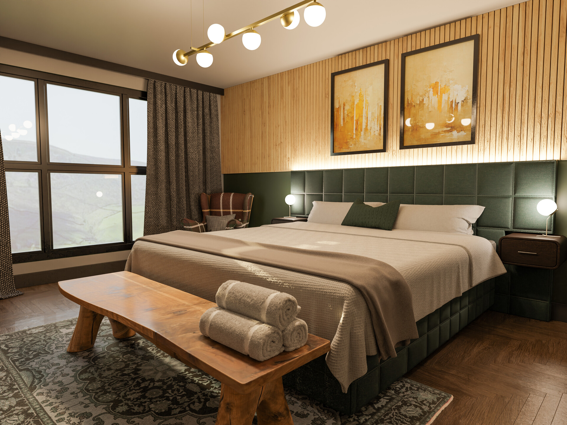 ArtStation - Cosy hotel room 3D Render