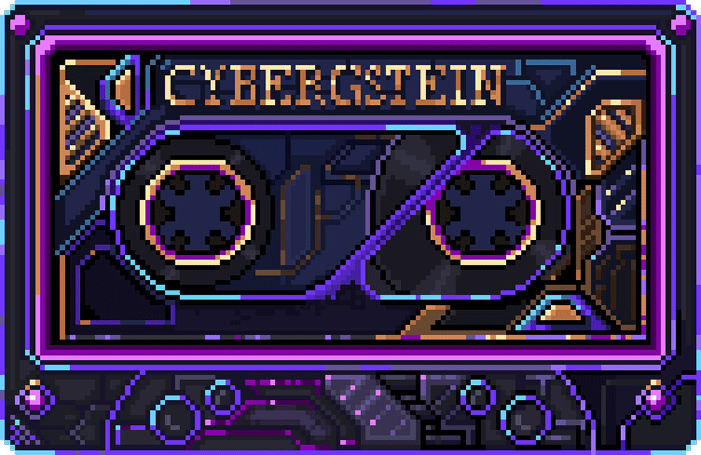 ArtStation - Animated cyberpunk pixel art audio tape
