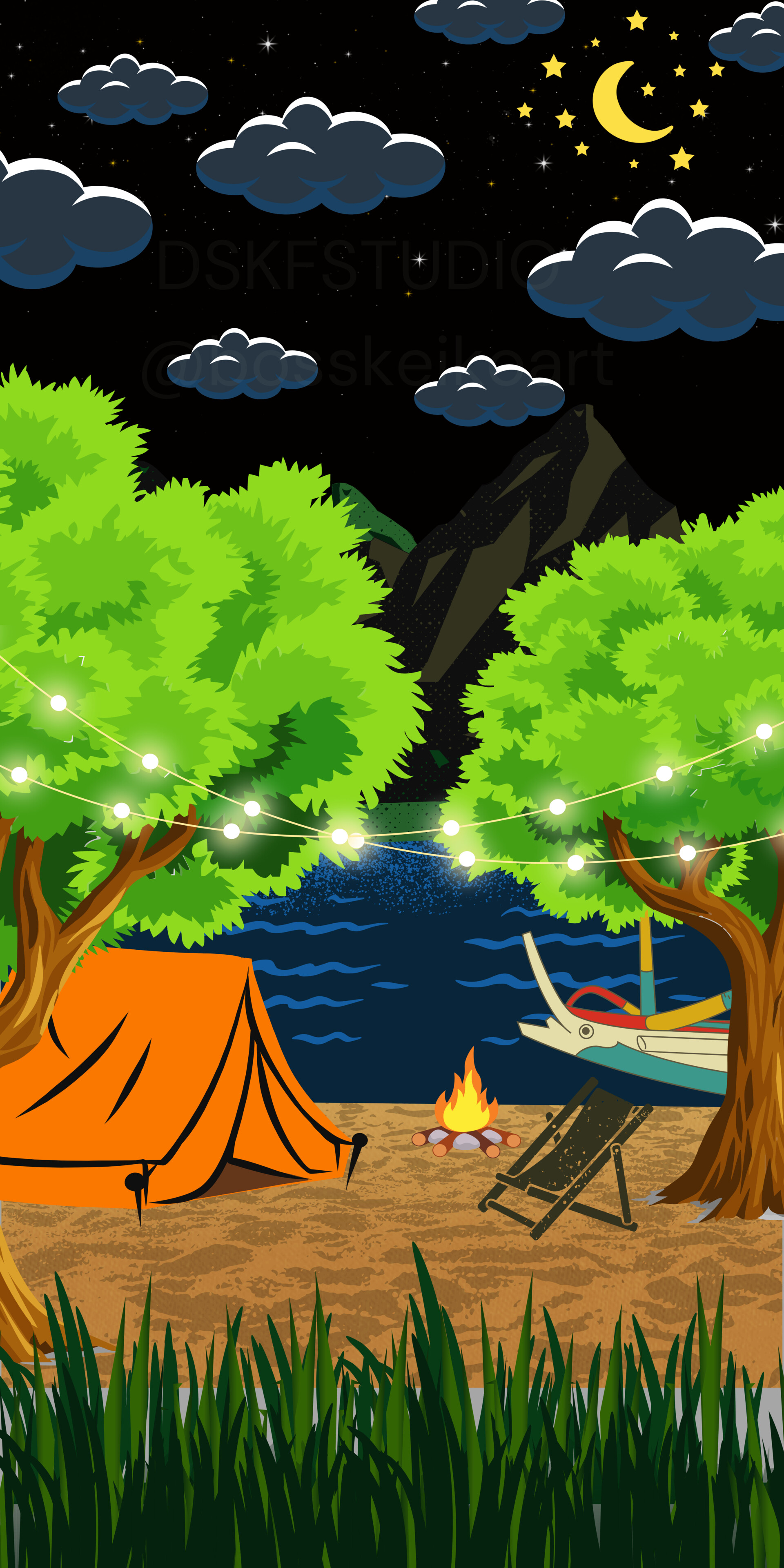 ArtStation - Summer Night Camping