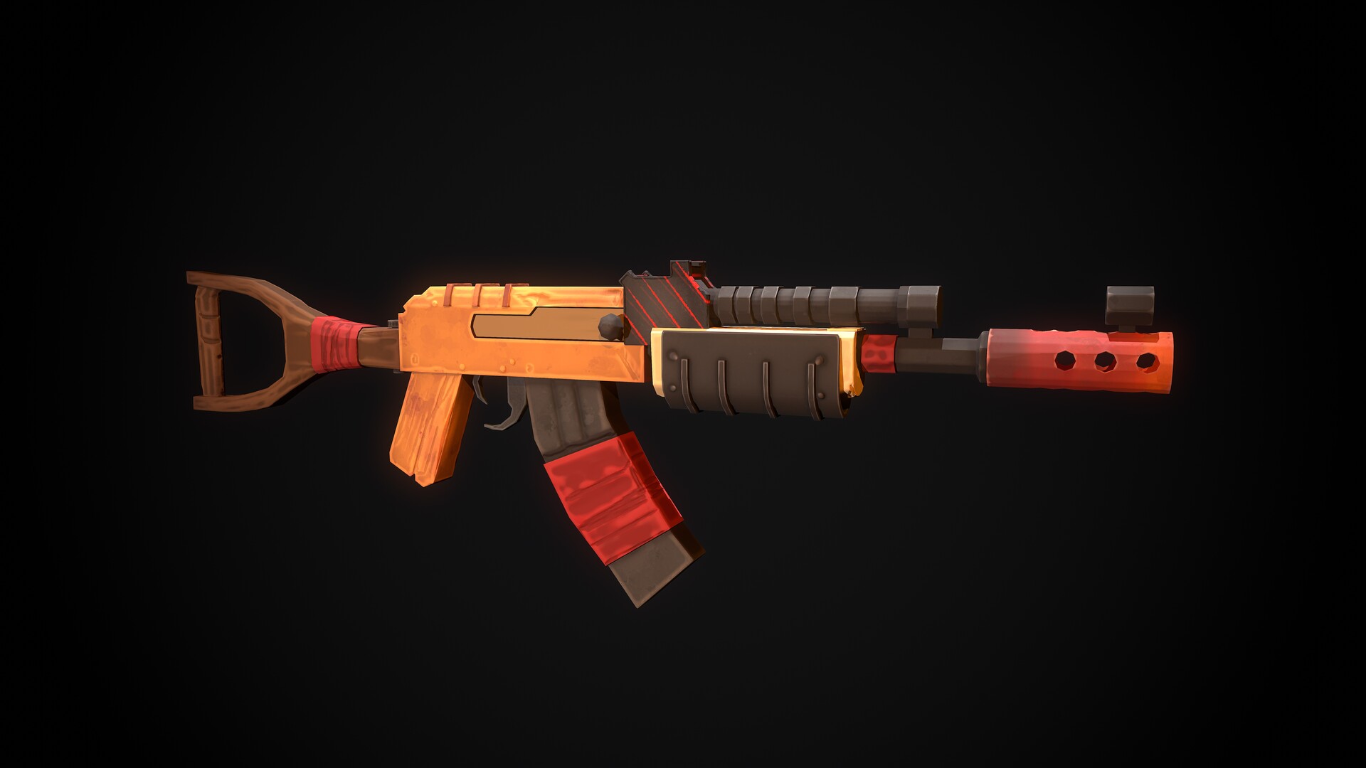 ArtStation - Stylized Gun AK47