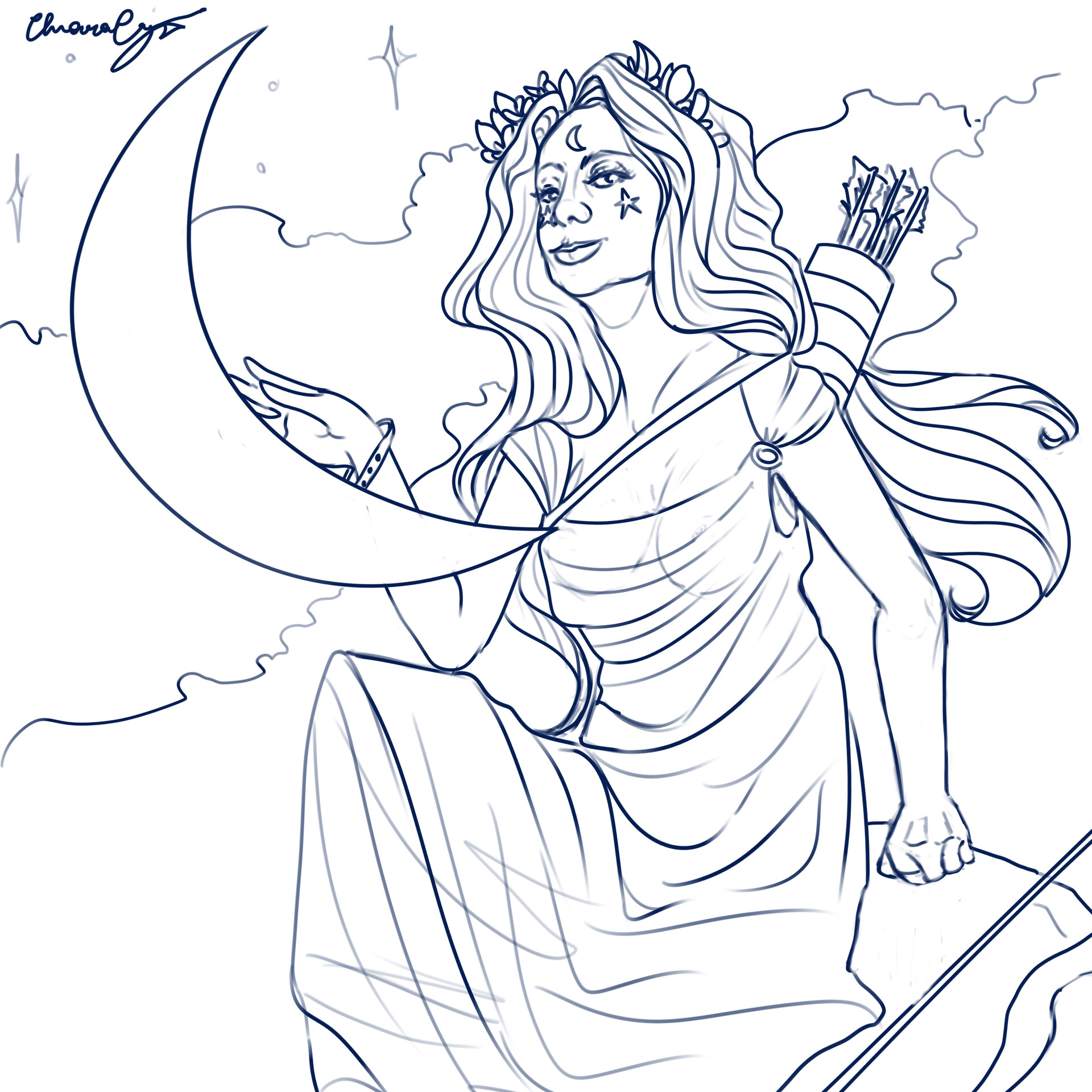 greek goddess artemis coloring pages
