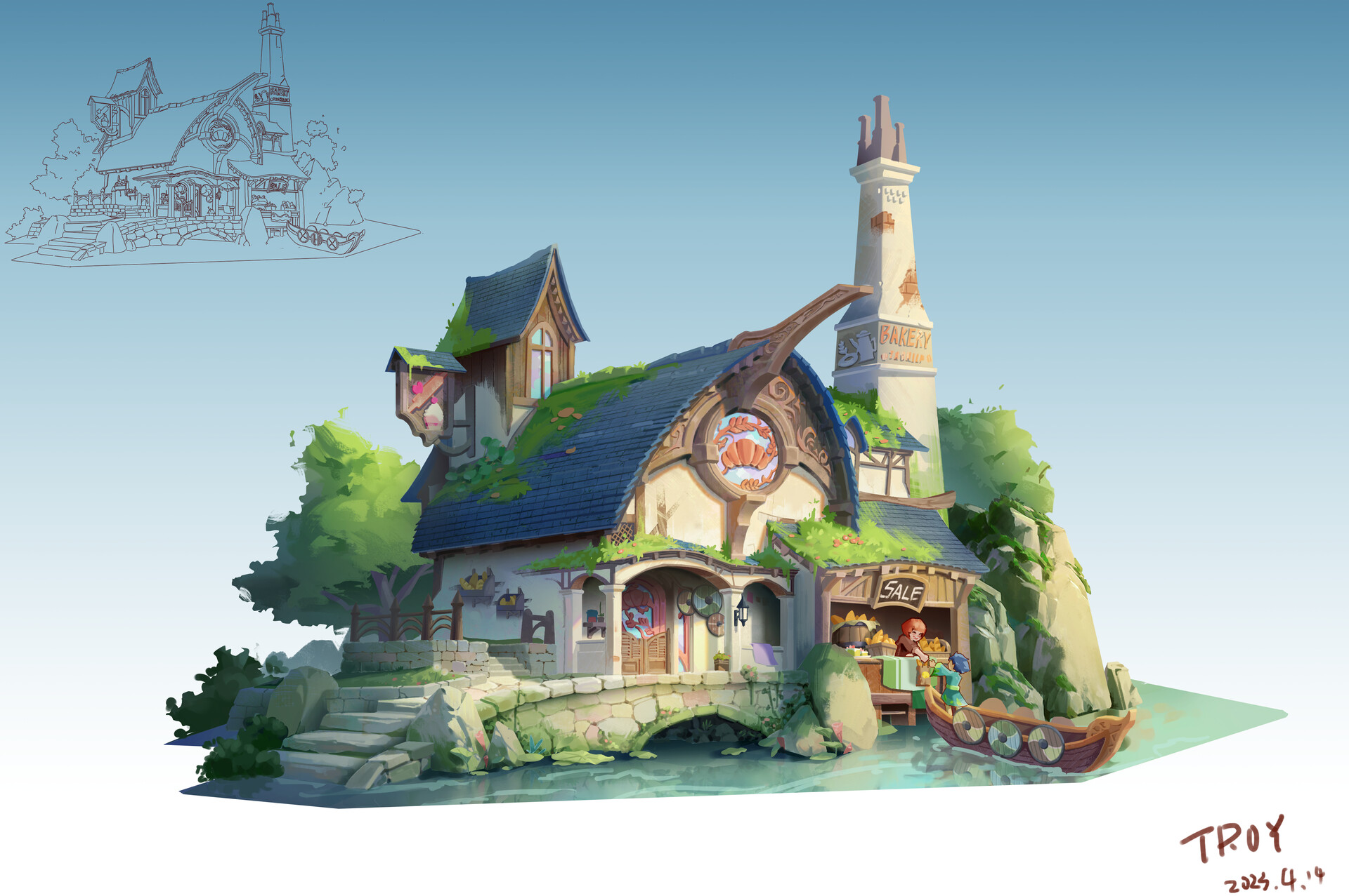 ArtStation - Bakery in the small town of Troheim