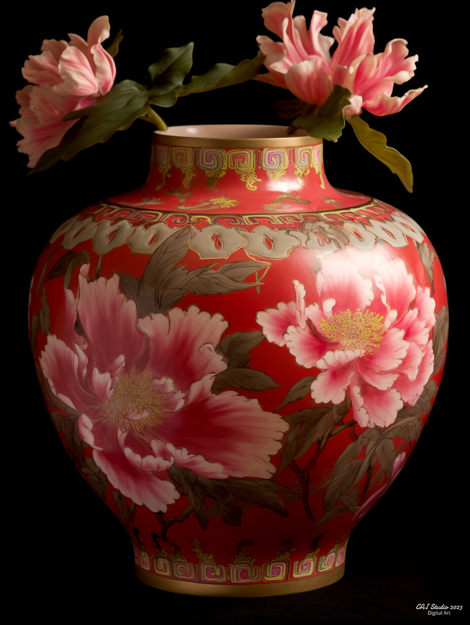 ArtStation - Chinese floral vases