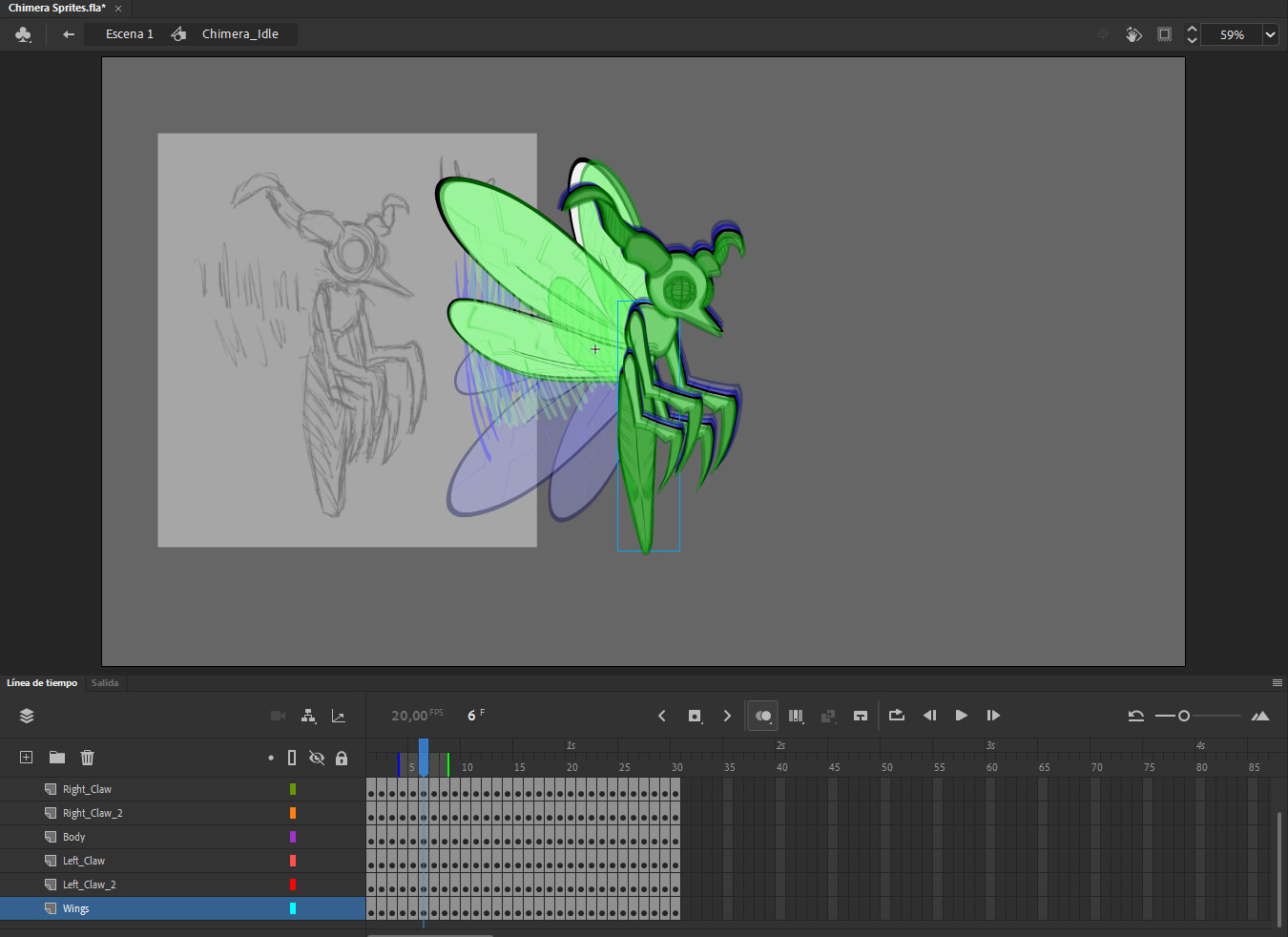 FennX - 2D Chimaera Creature - Creation/Animation Process