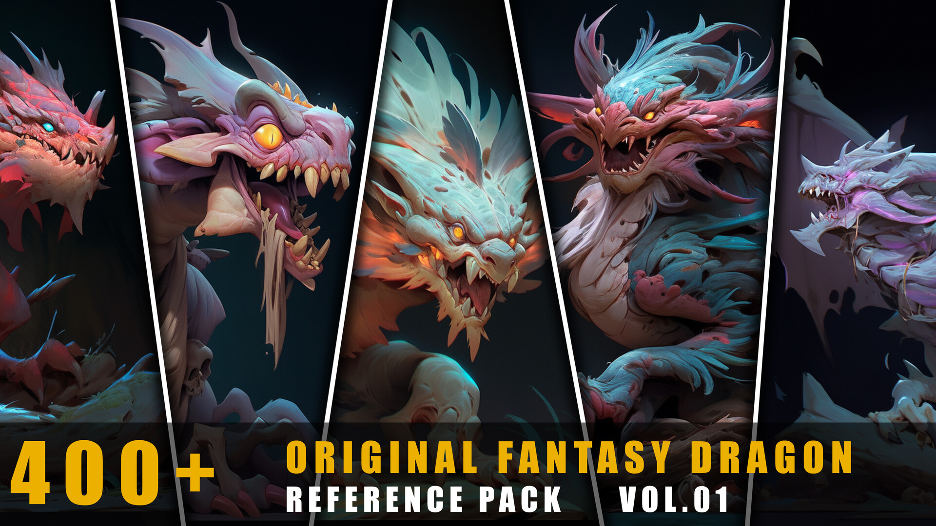 WaterLaw's Studio - 400+ Original Fantasy Dragon - References Pack Vol.01