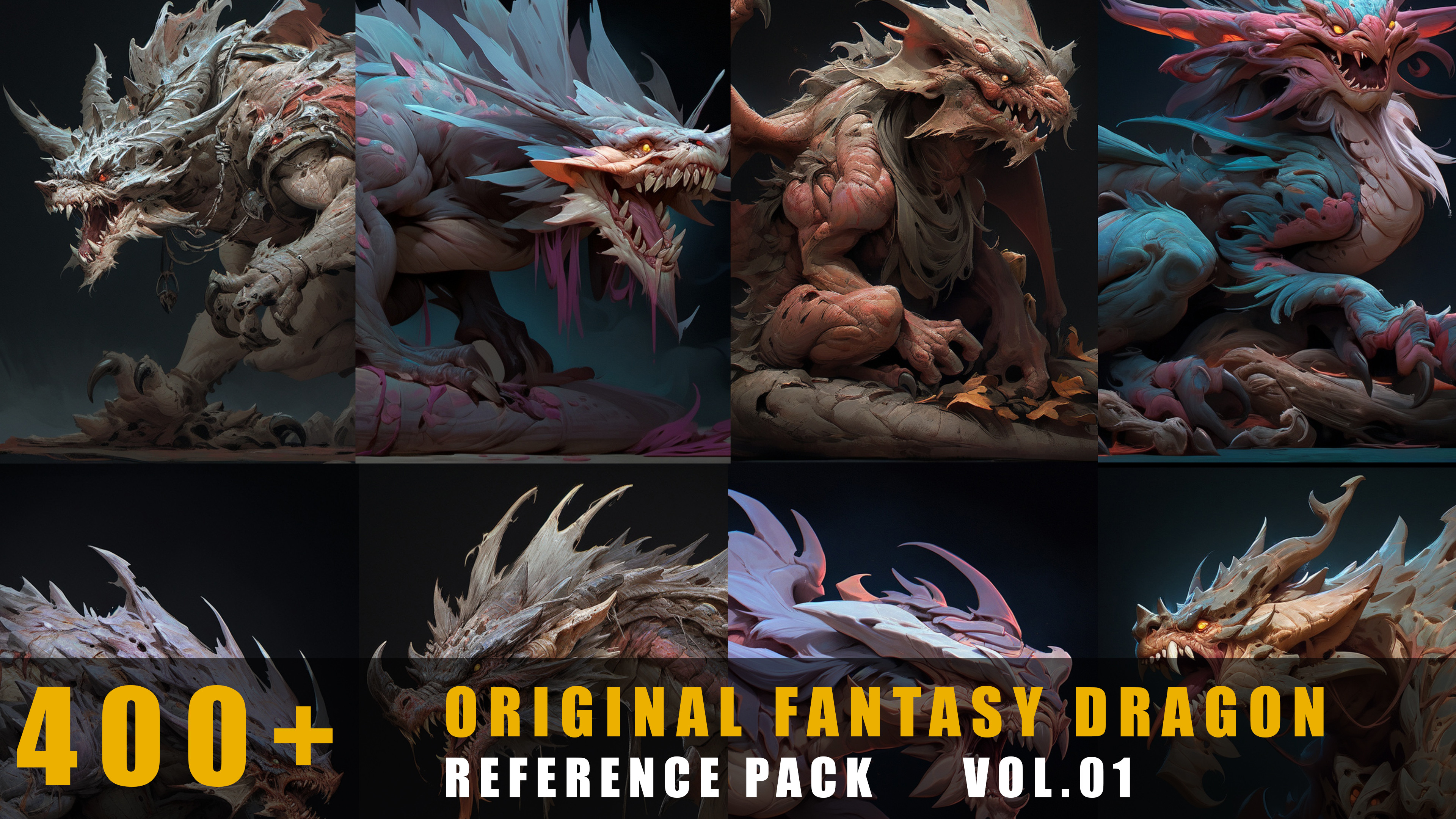 WaterLaw's Studio - 400+ Original Fantasy Dragon - References Pack Vol.01