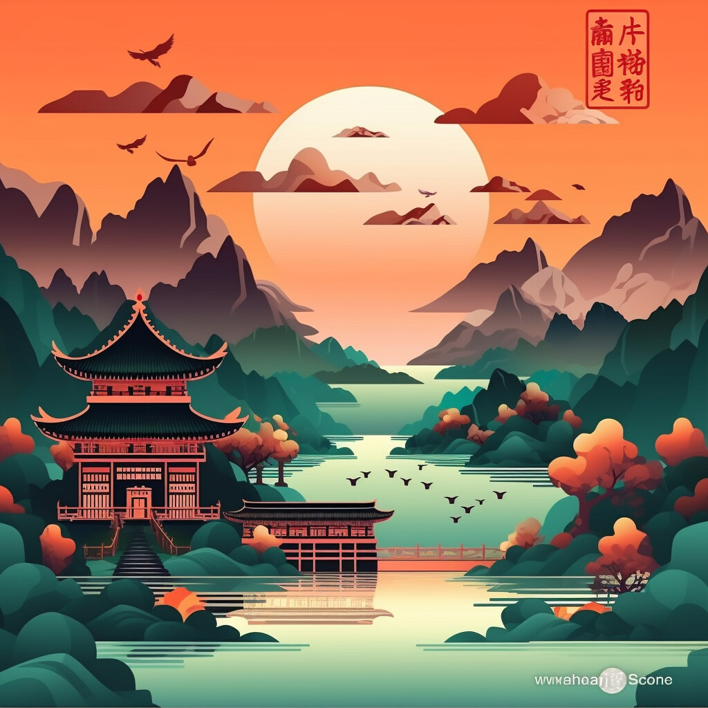 ArtStation - Mountains Japan Landscape Illustration