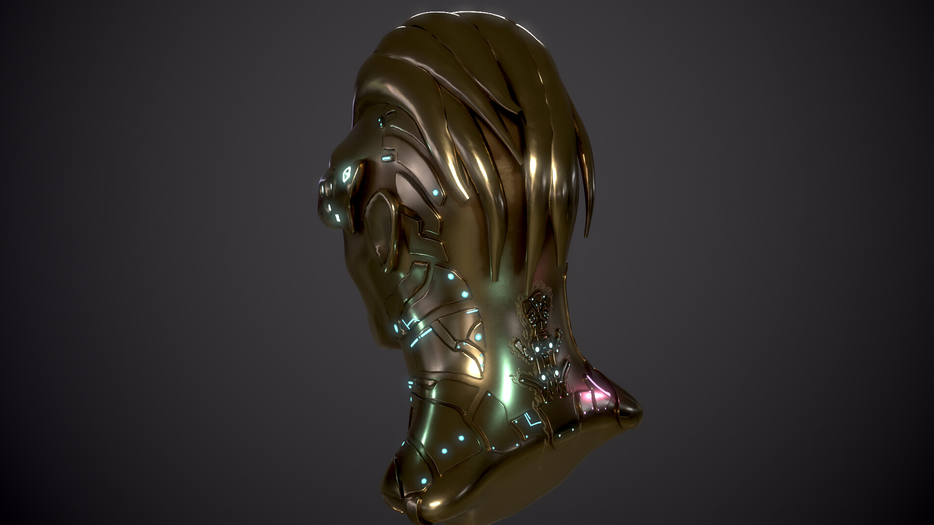 Martin Toscano - BUST RENDER CYBERPUNK - GOLDEN VERSION