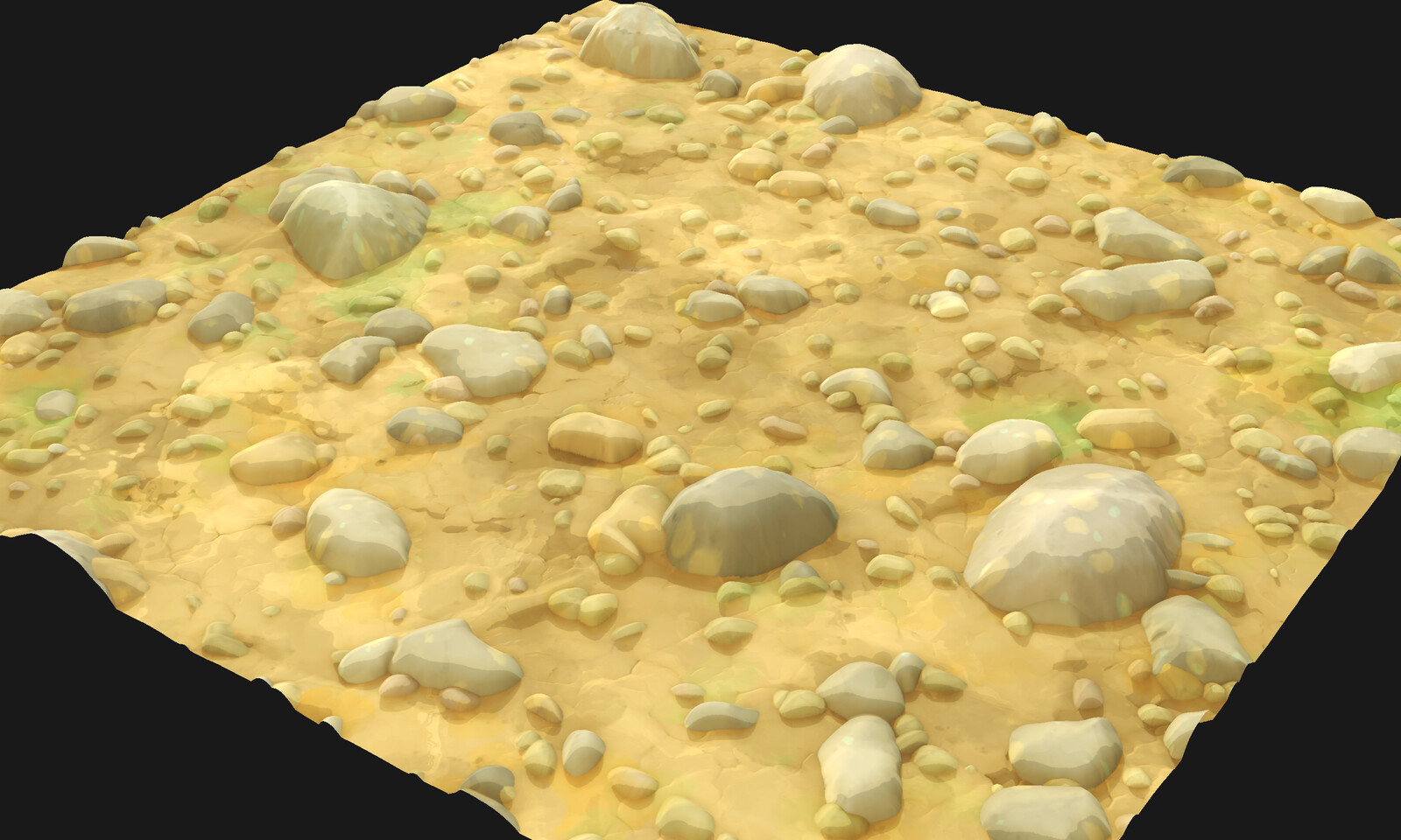 shiyue - Ghibli stylized soil& rock river-bank material--substance designer