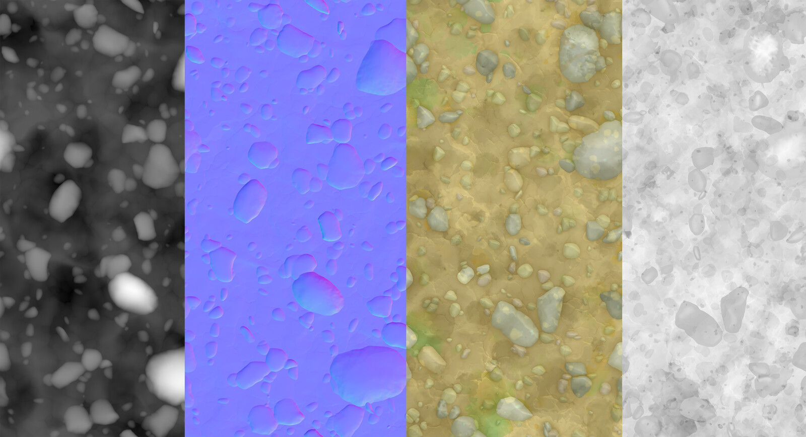 shiyue - Ghibli stylized soil& rock river-bank material--substance designer