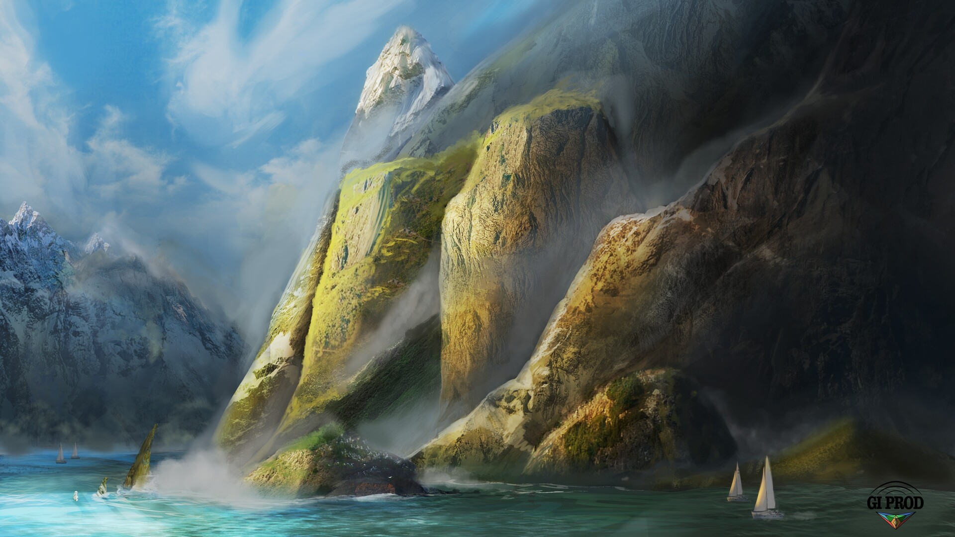 ArtStation - mountain matte painting