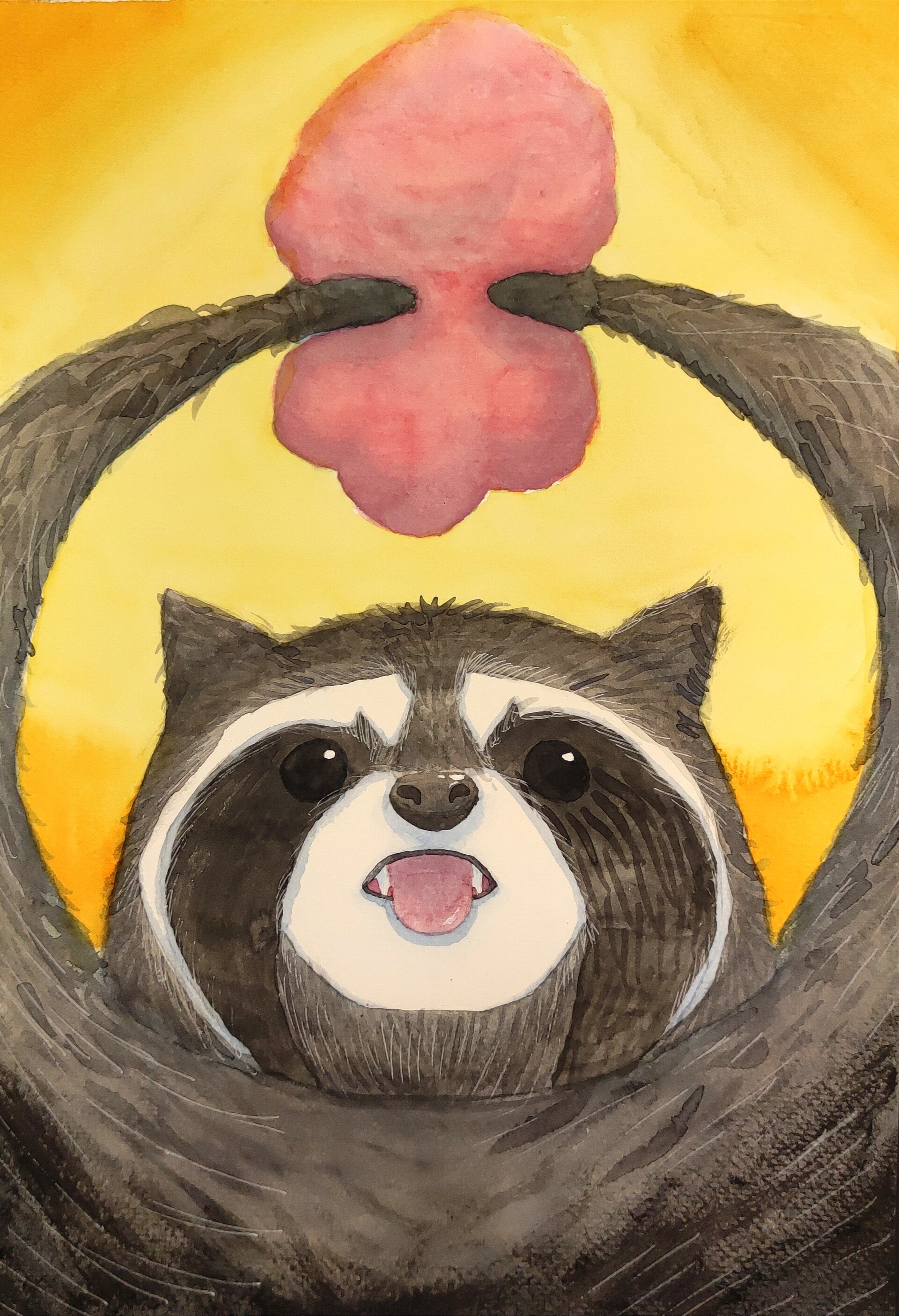 ArtStation - Raccoon with cotton candy