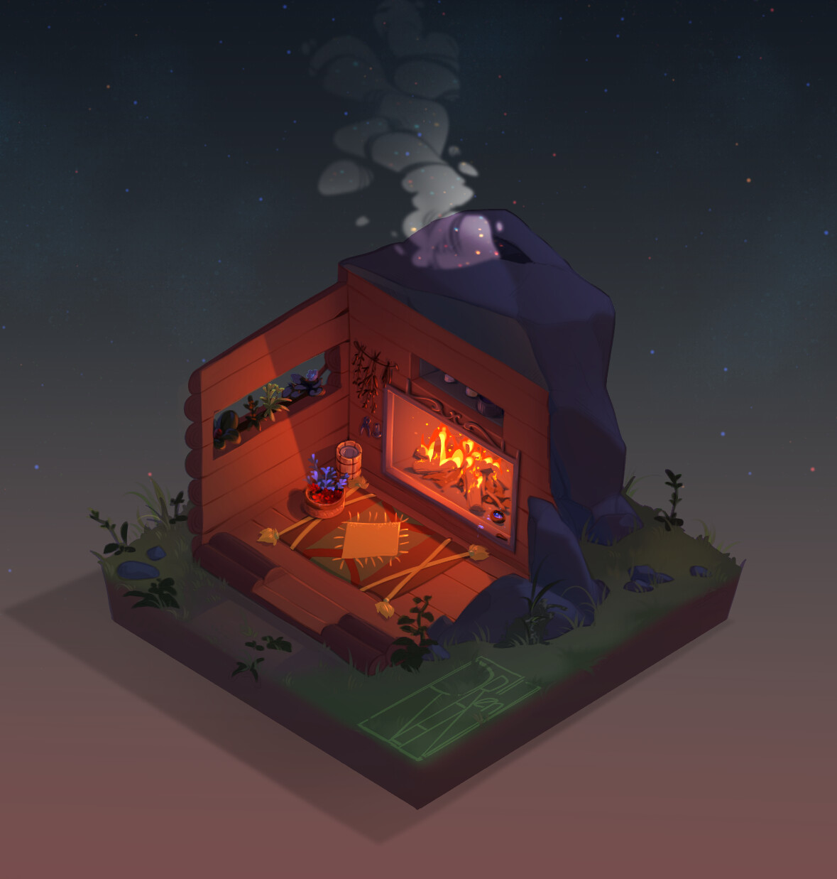 ArtStation - forest shack concept