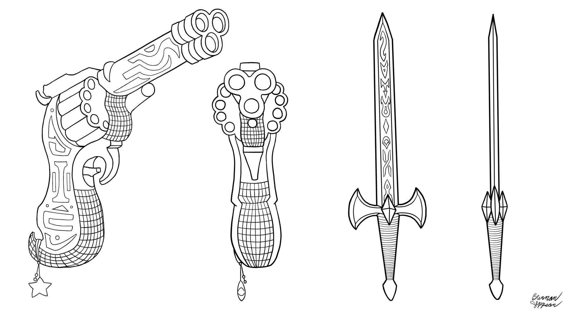 master sword coloring page