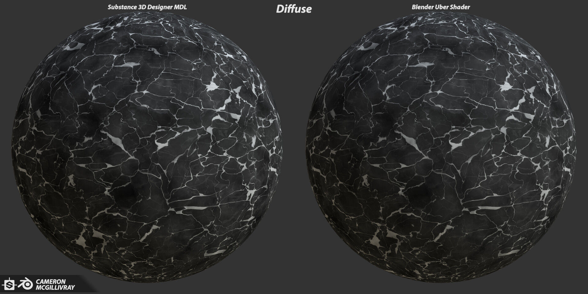 Cameron McGillivray - Marble Substance 3D designer To Blender (Black Marble)