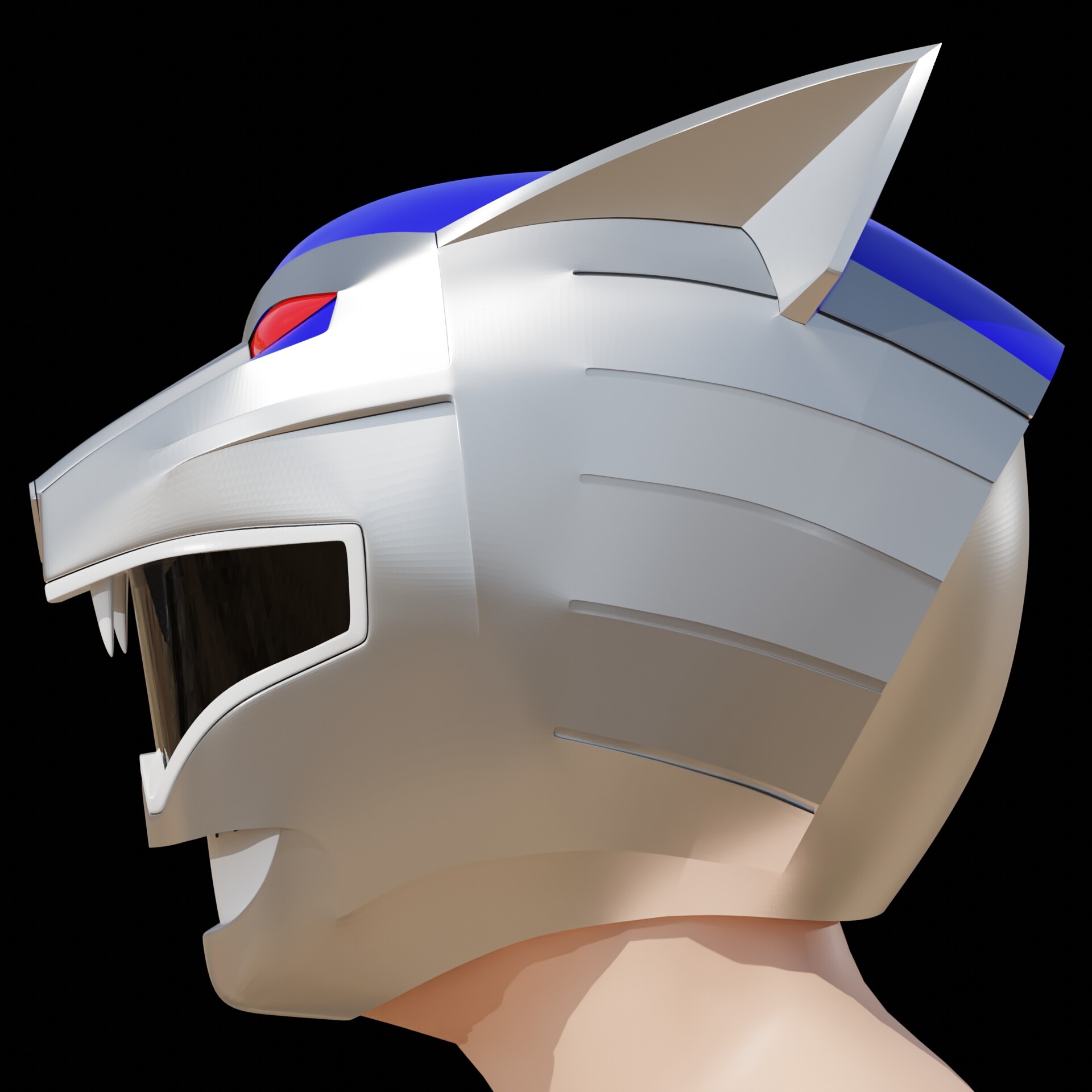 KnitePlates - 3D Printable Power Rangers Wild Force Lunar Wolf Helmet