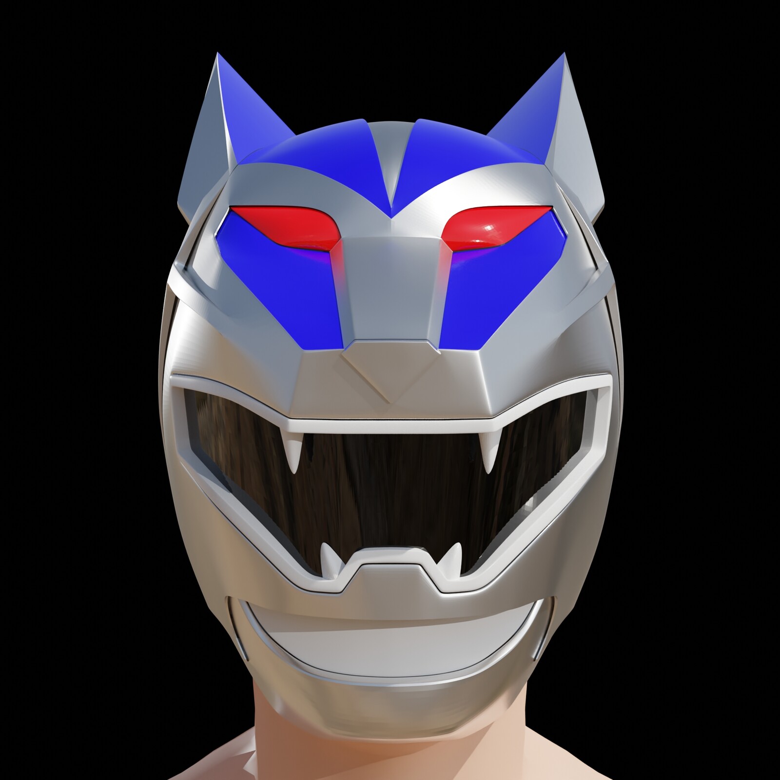 KnitePlates - 3D Printable Power Rangers Wild Force Lunar Wolf Helmet