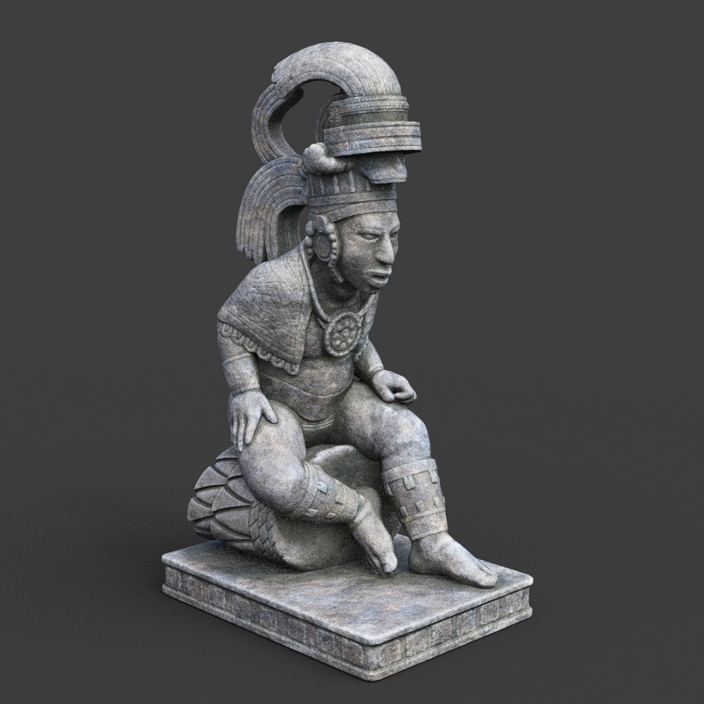 3D Models by 3D Landscape - 05 Low poly Mayan Statues 3D model Collection 1