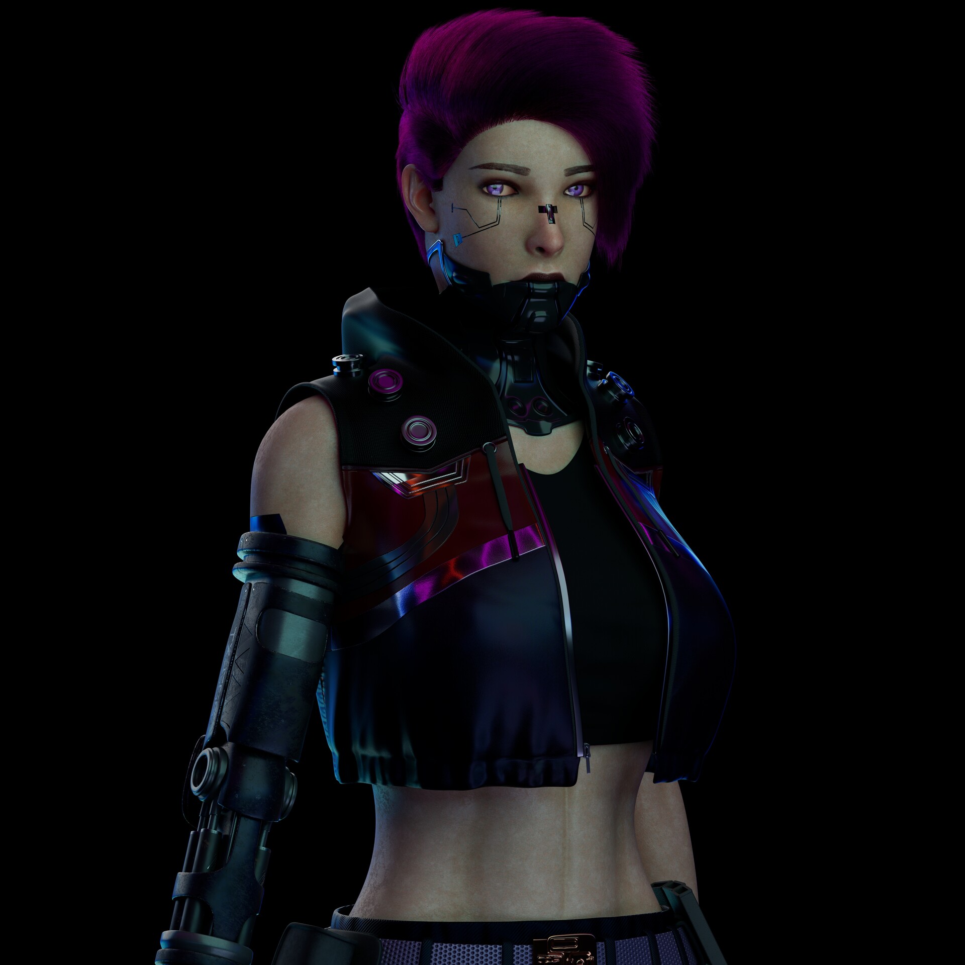 ArtStation - Cyberpunk Female Artwork