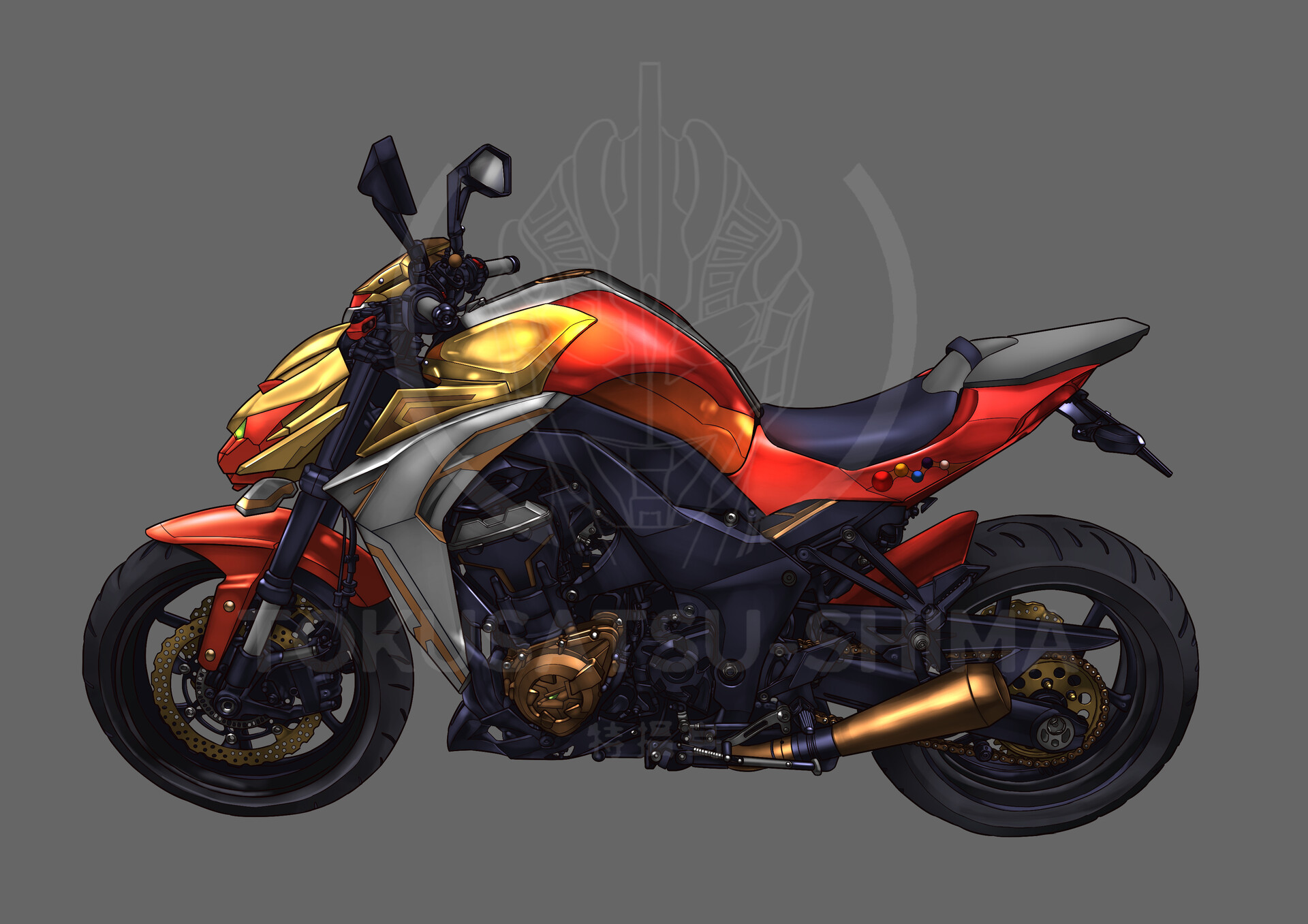 ArtStation - Kamen Rider Visitor：Visitor Literbike(Wild Force Megazord)
