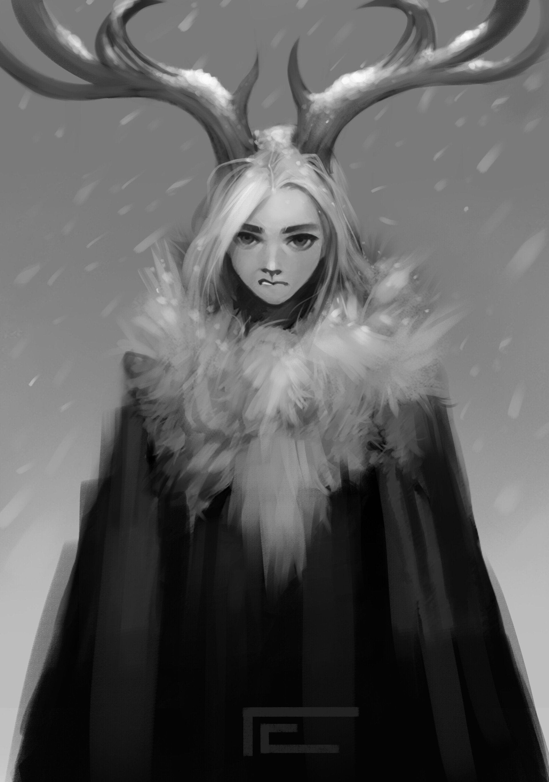 ArtStation - It's Snowing?? Reindeer Girl (OC)