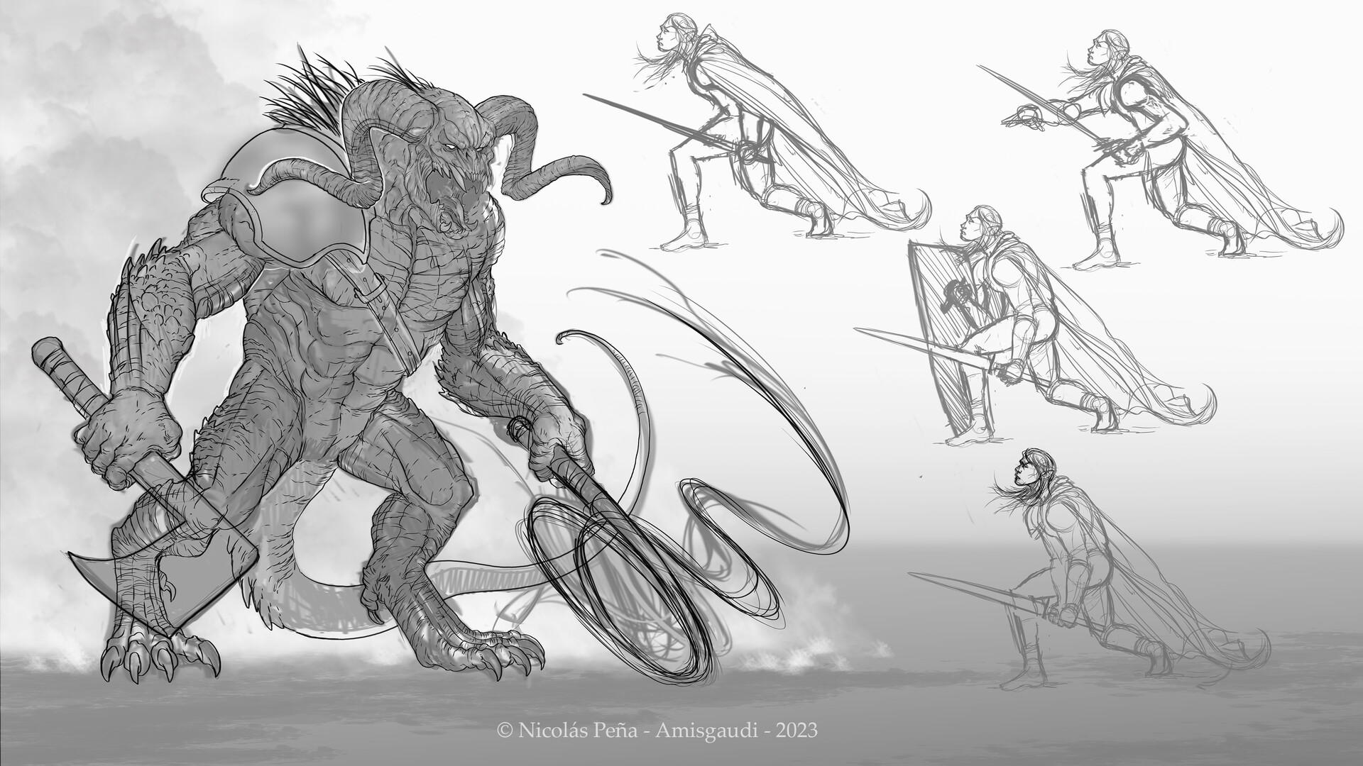 Nicolas Peña - Amisgaudi - The fall of Fëanor.