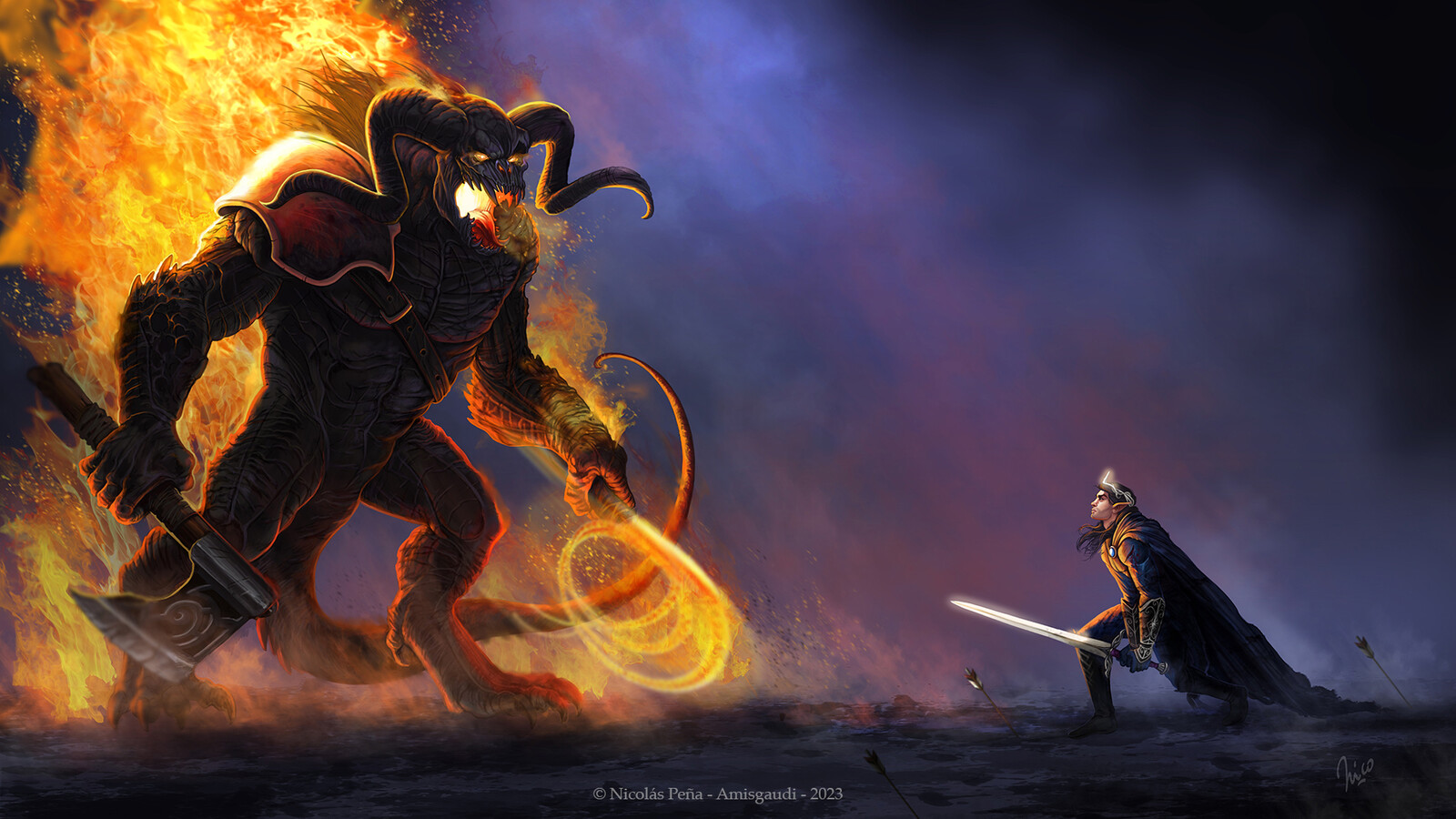 Nicolas Peña - Amisgaudi - The fall of Fëanor.