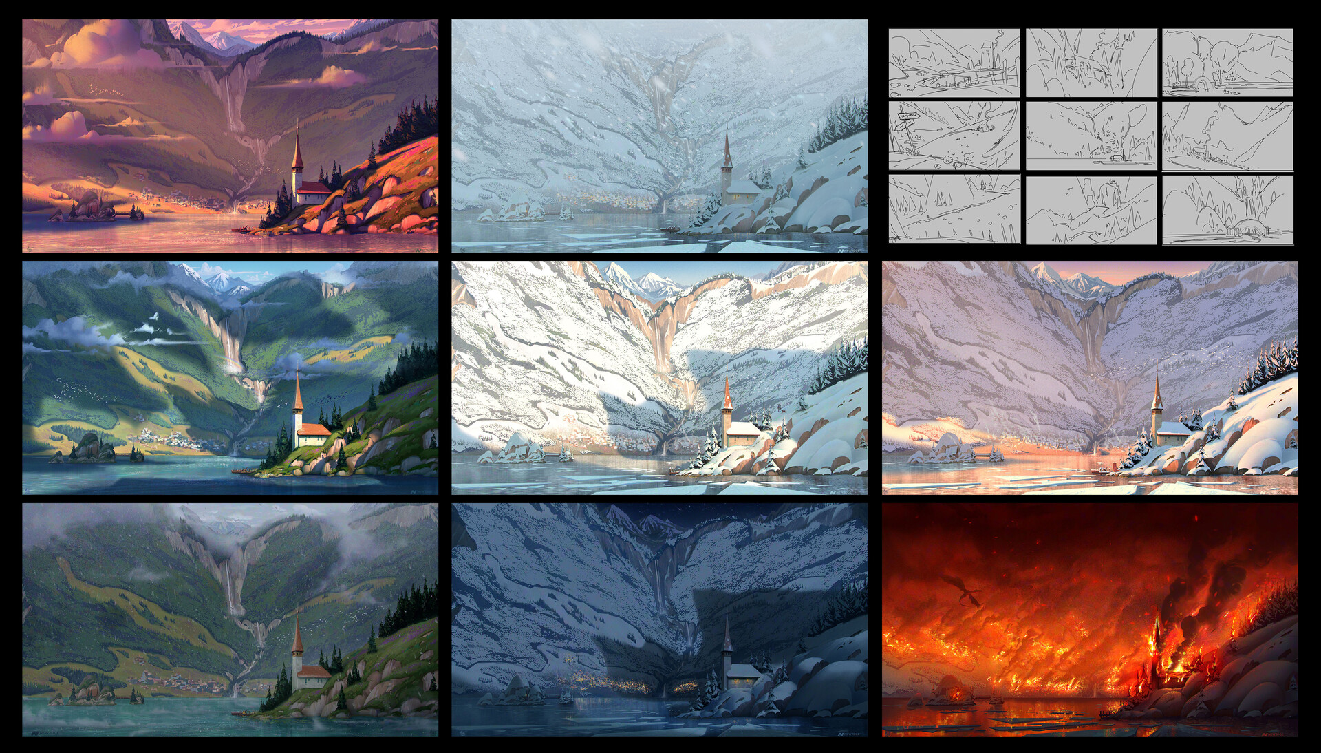 ArtStation - Mood Paintings (stylized environment painting)