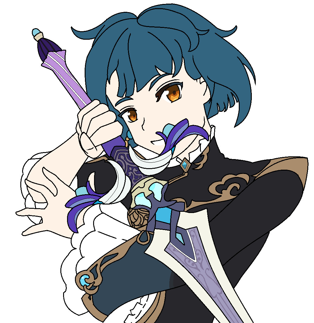 ArtStation - Xingqiu with Sacrificial Sword